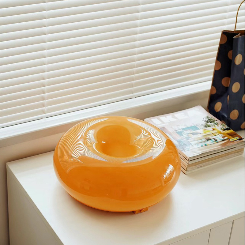 Donut Glass Wall Lamp Orange LED Ambient Light with Touch | Inspire Uplift