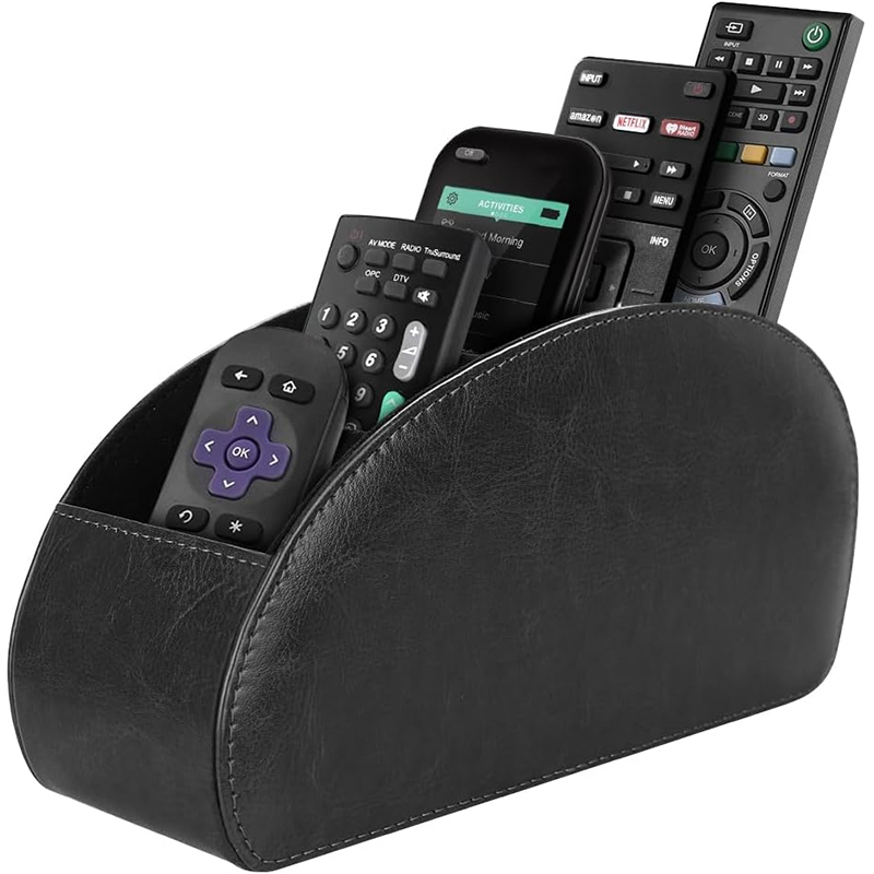 Remote Control Holder with Compartments PU Leather Organizer | Inspire ...