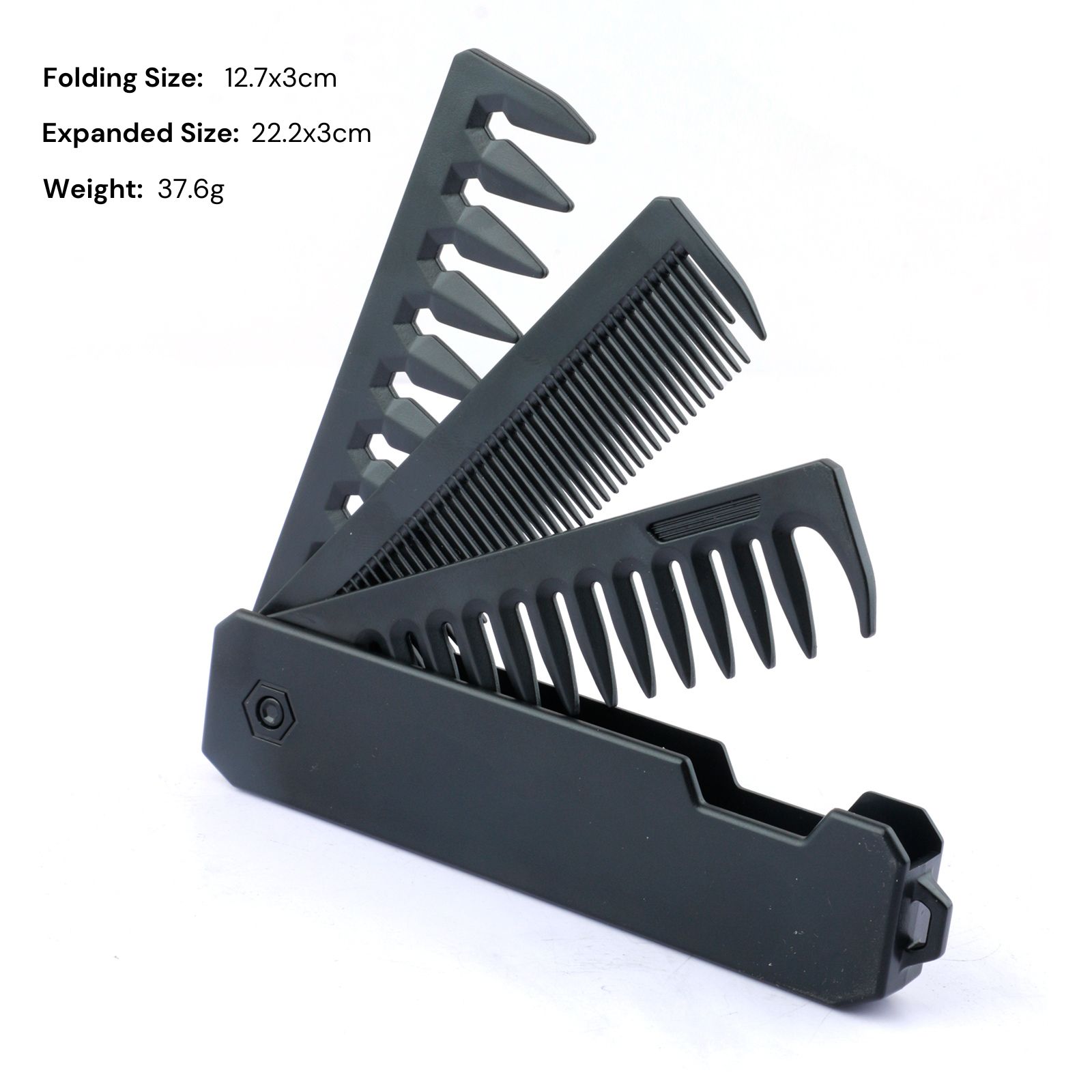 2 in 1 Folding Comb Wide Tooth & Beard Comb for Barber | Inspire Uplift