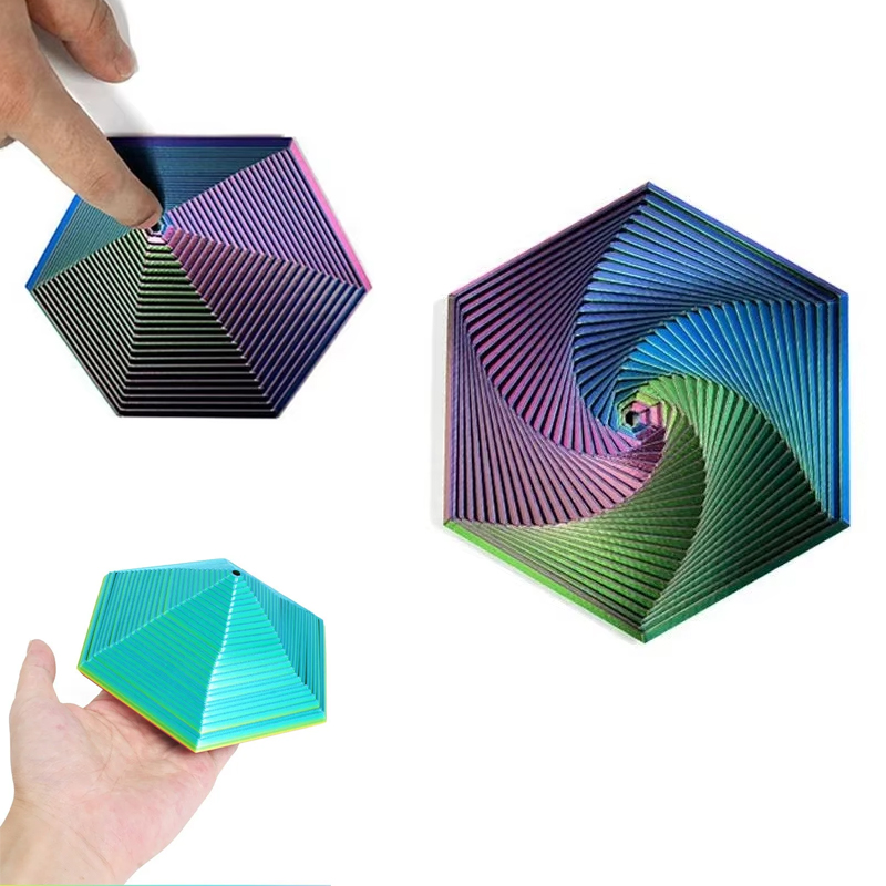 3D Printed Fractal Fidget Hexagon Anti-Stress Sensory Toy | Inspire Uplift