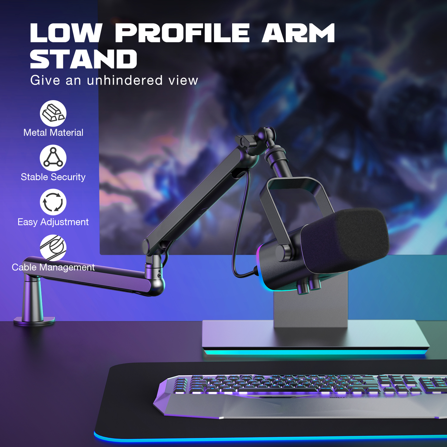 FIFINE Mic Boom Arm – Adjustable Low-Profile Stand | Inspire Uplift