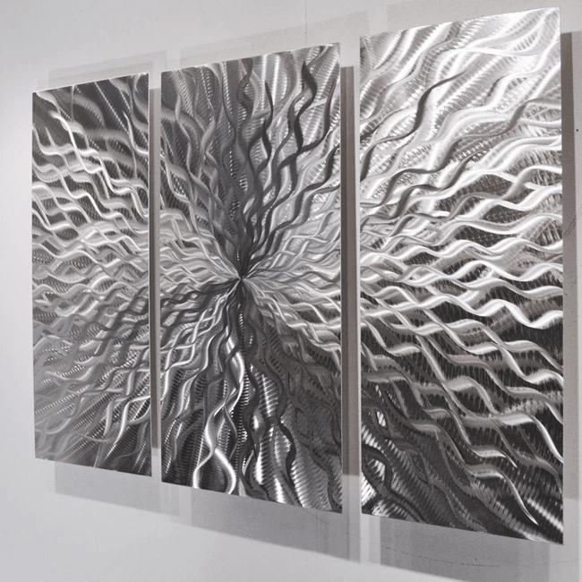 Modern Silver Abstract Metal Wall Art | Inspire Uplift