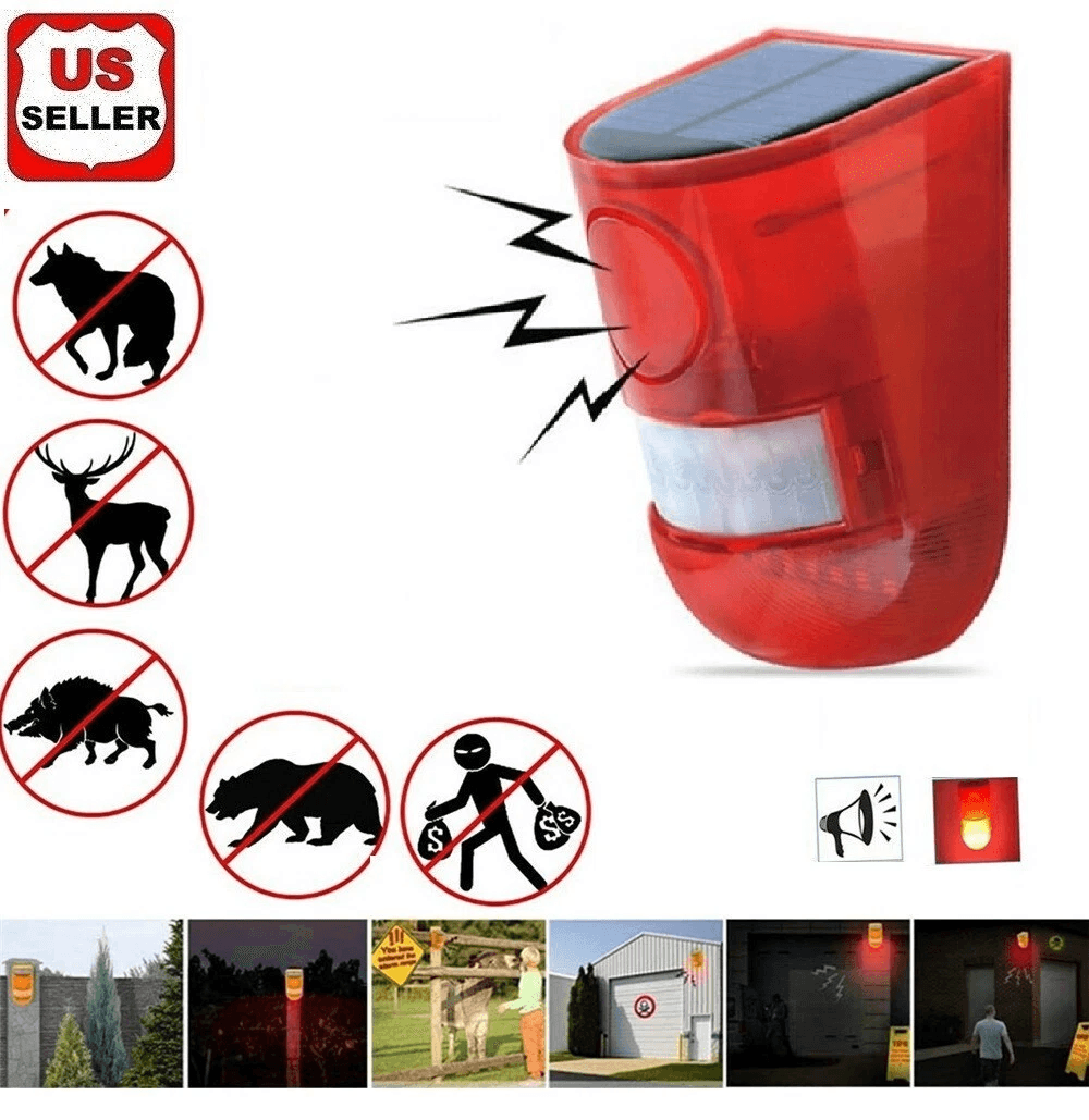 Solar Alarm LED Motion Strobe Light Outdoor | Inspire Uplift