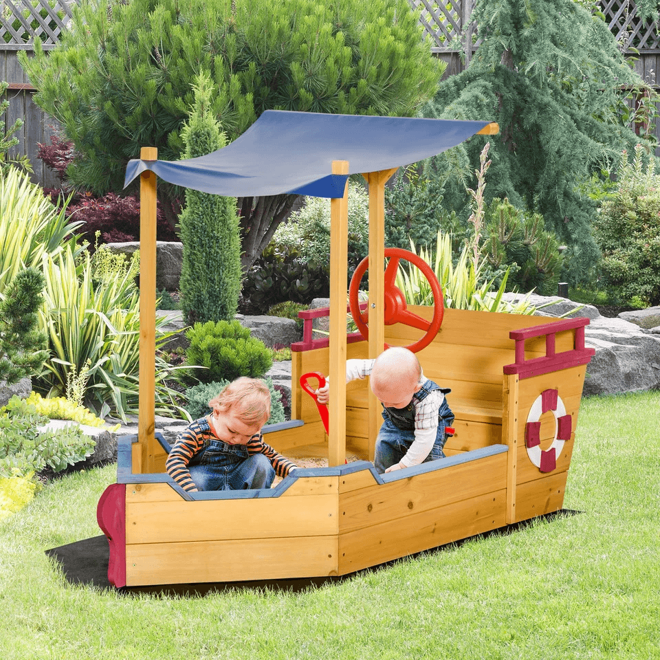 Pirate Ship Sandbox with Rudder & Storage | Inspire Uplift