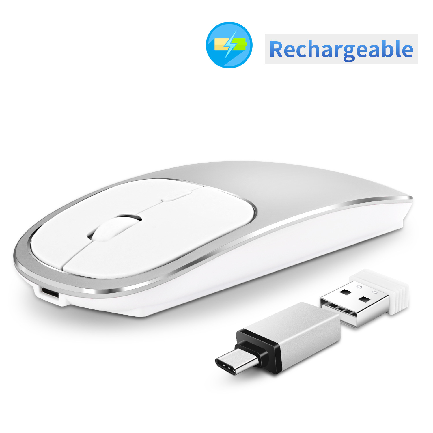 Rechargeable Wireless Mouse Metal 2.4G Silent Optical | Inspire Uplift