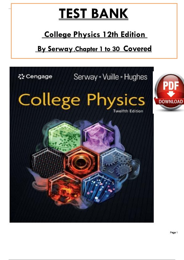 College Physics 12th Edition By Serway - Test Bank | Inspire Uplift
