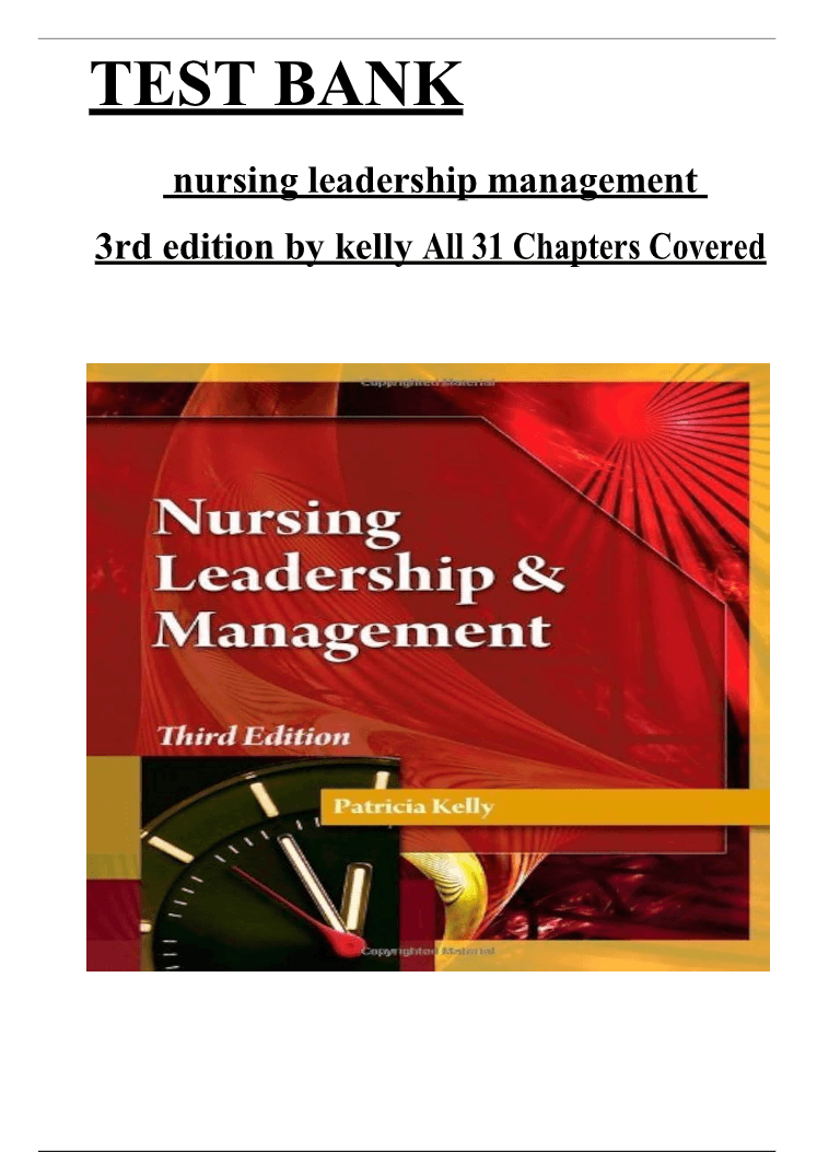 Test Bank - Nursing Leadership & Management, 3rd Edition By | Inspire ...