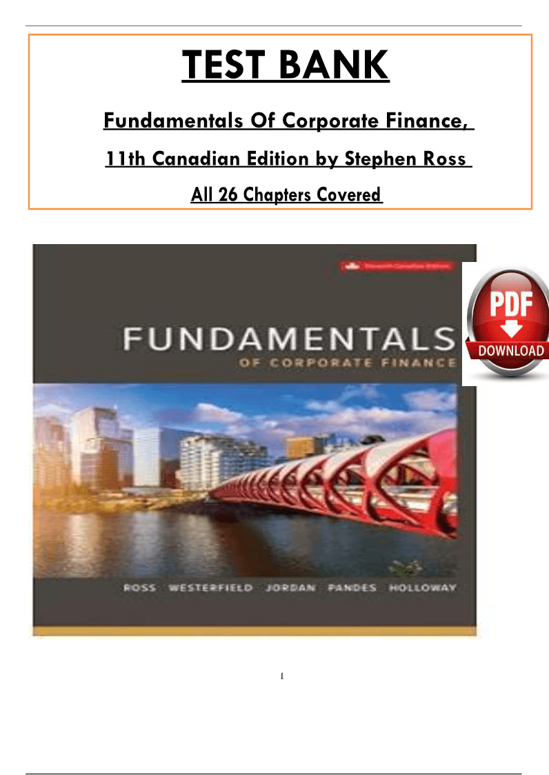 Test Bank - Fundamentals of Corporate Finance, 11th Edition | Inspire ...
