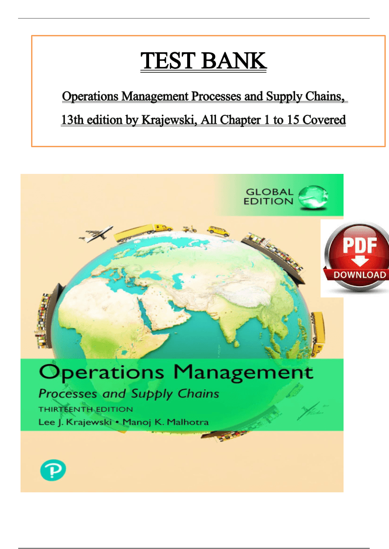 Test Bank - Operations Management Processes and Supply Chain | Inspire ...