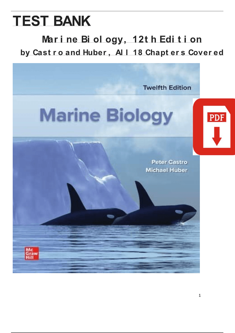Marine Biology, 12th Edition by (Castro / Huber) Test Bank I | Inspire ...