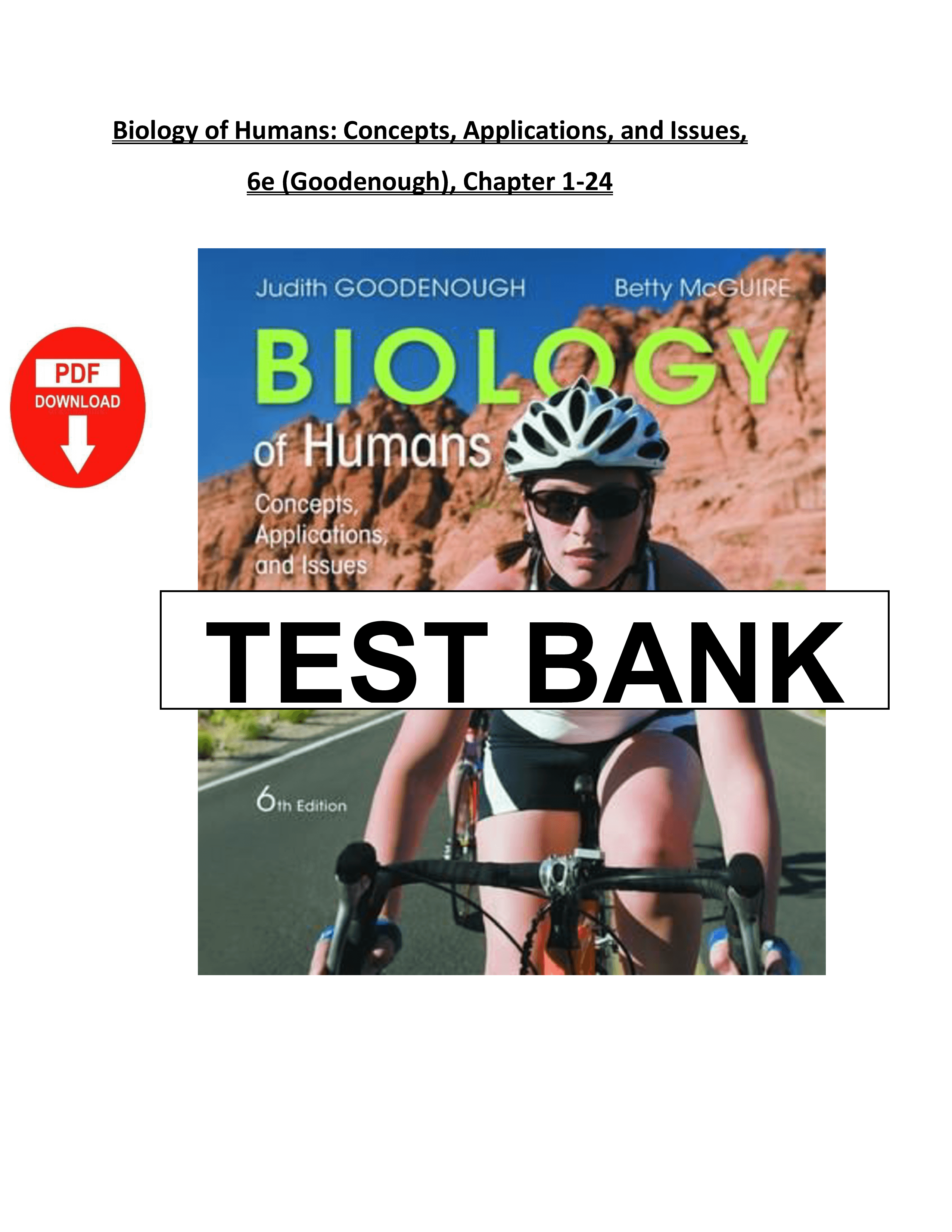 Biology of Humans Concepts, Applications, and Issues – 6th E | Inspire ...