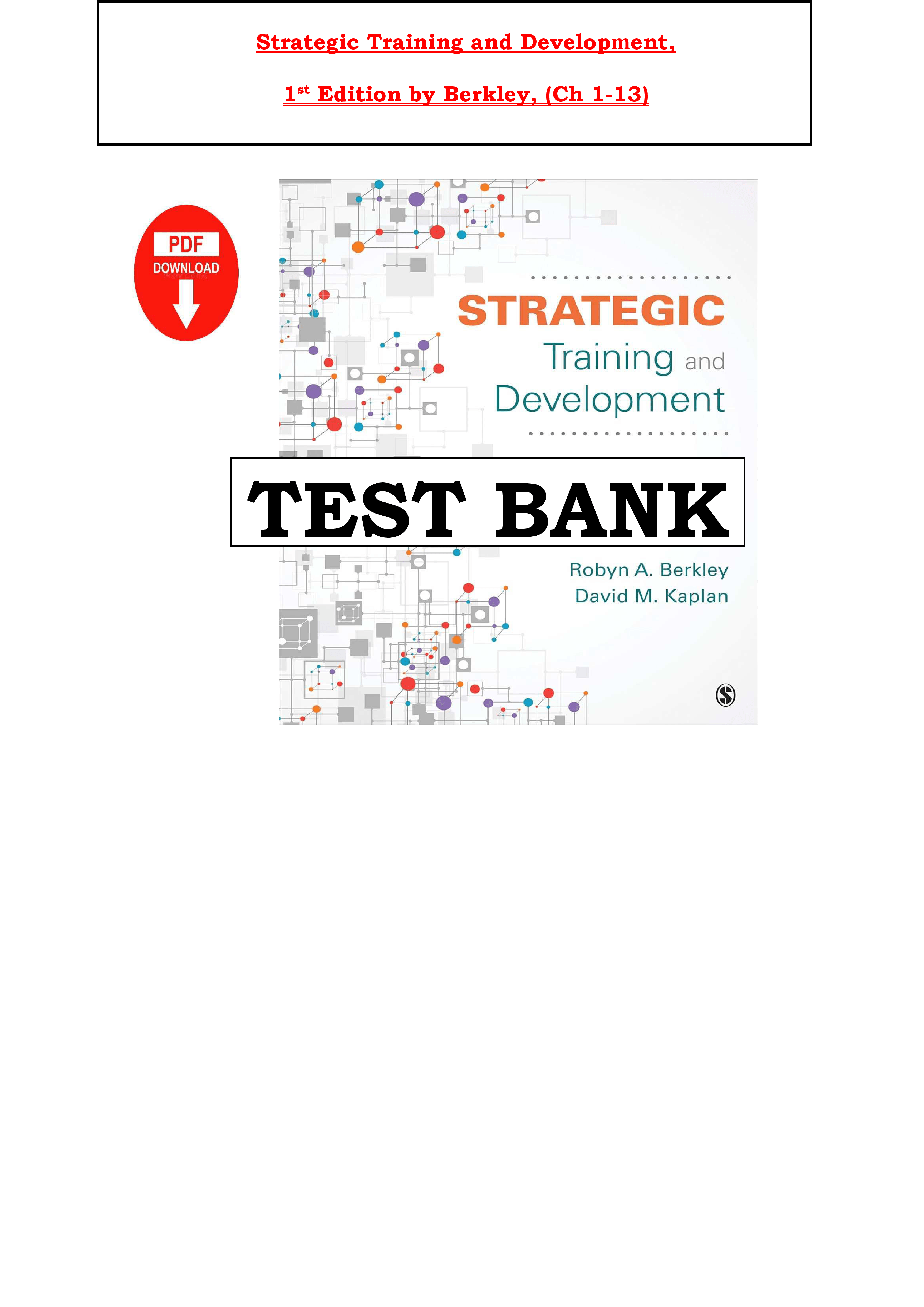 Strategic Training and Development (1st Edition) by Robyn Be | Inspire ...