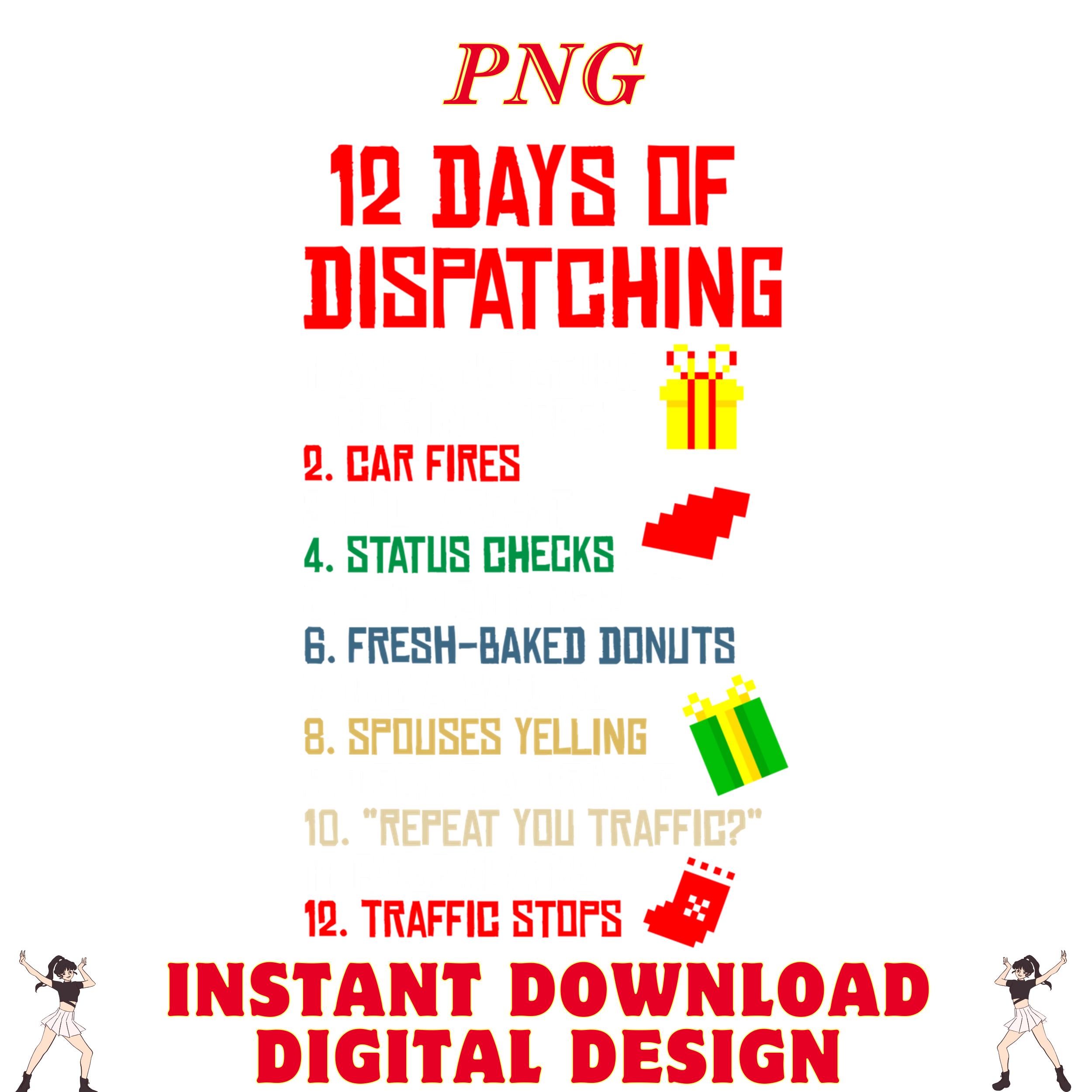 12 Days Of Dispatching Christmas Pajama Xmas Dispatcher | Inspire Uplift