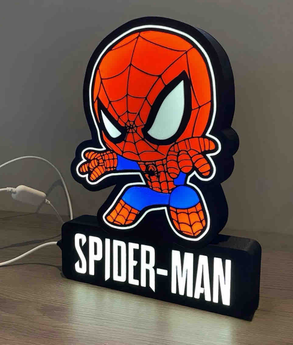 Spider Man Light Box 3D Printed LED Lamp Neon Sign For Man C | Inspire ...