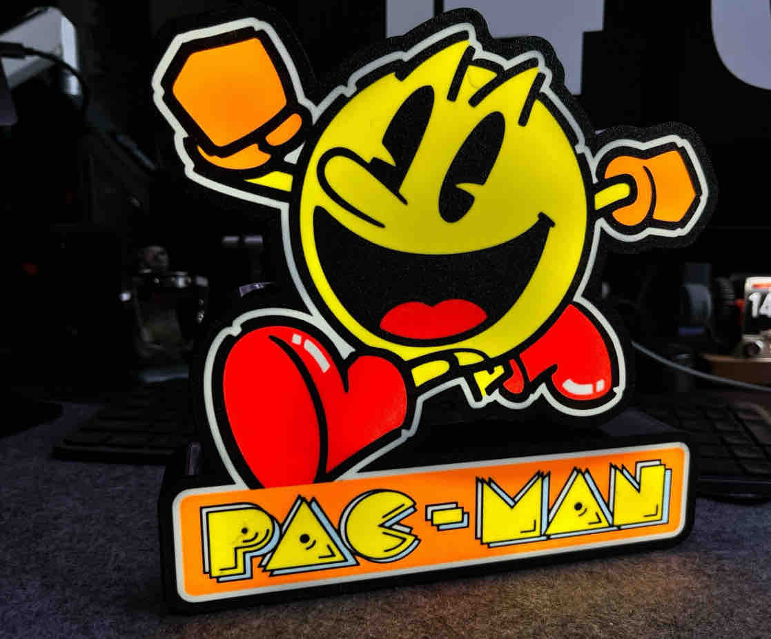 Bandai Namco Pac Man Light Box 3D Printed LED Lamp Neon Sign | Inspire ...