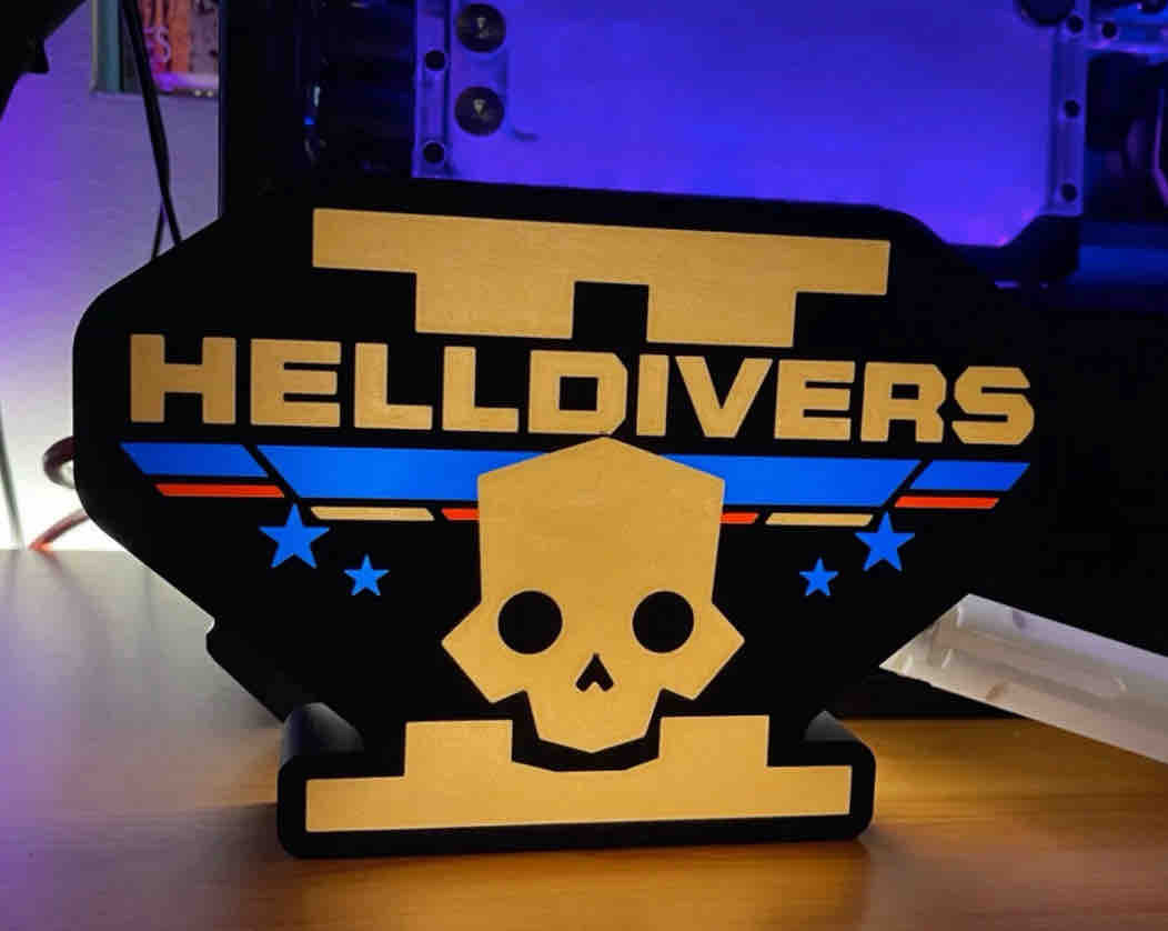 Helldivers Light Box 3D Printed LED Lamp Neon Sign For Man C | Inspire ...
