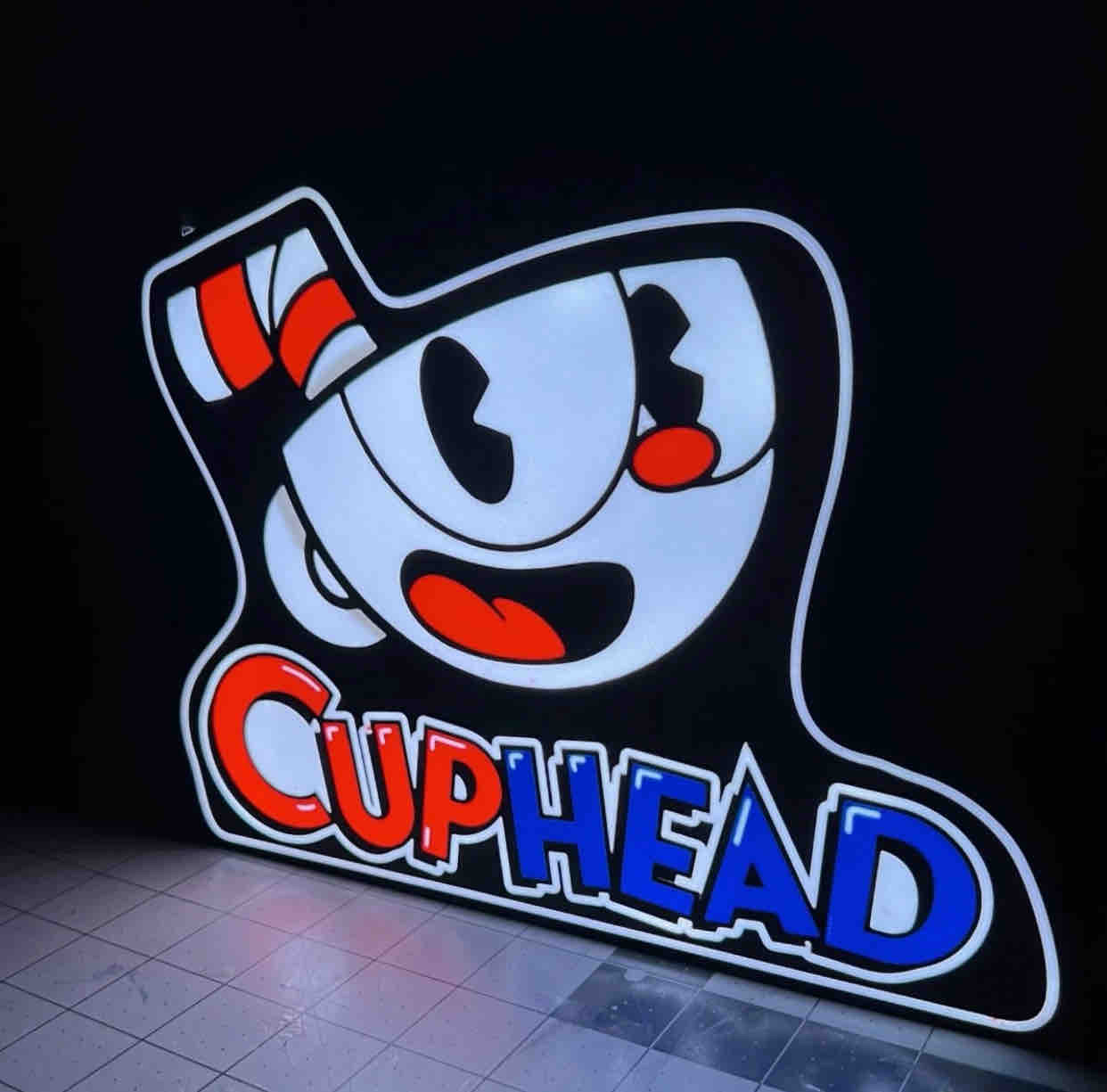 Caphead video games Light Box 3D Printed LED Lamp Neon Sign | Inspire Uplift
