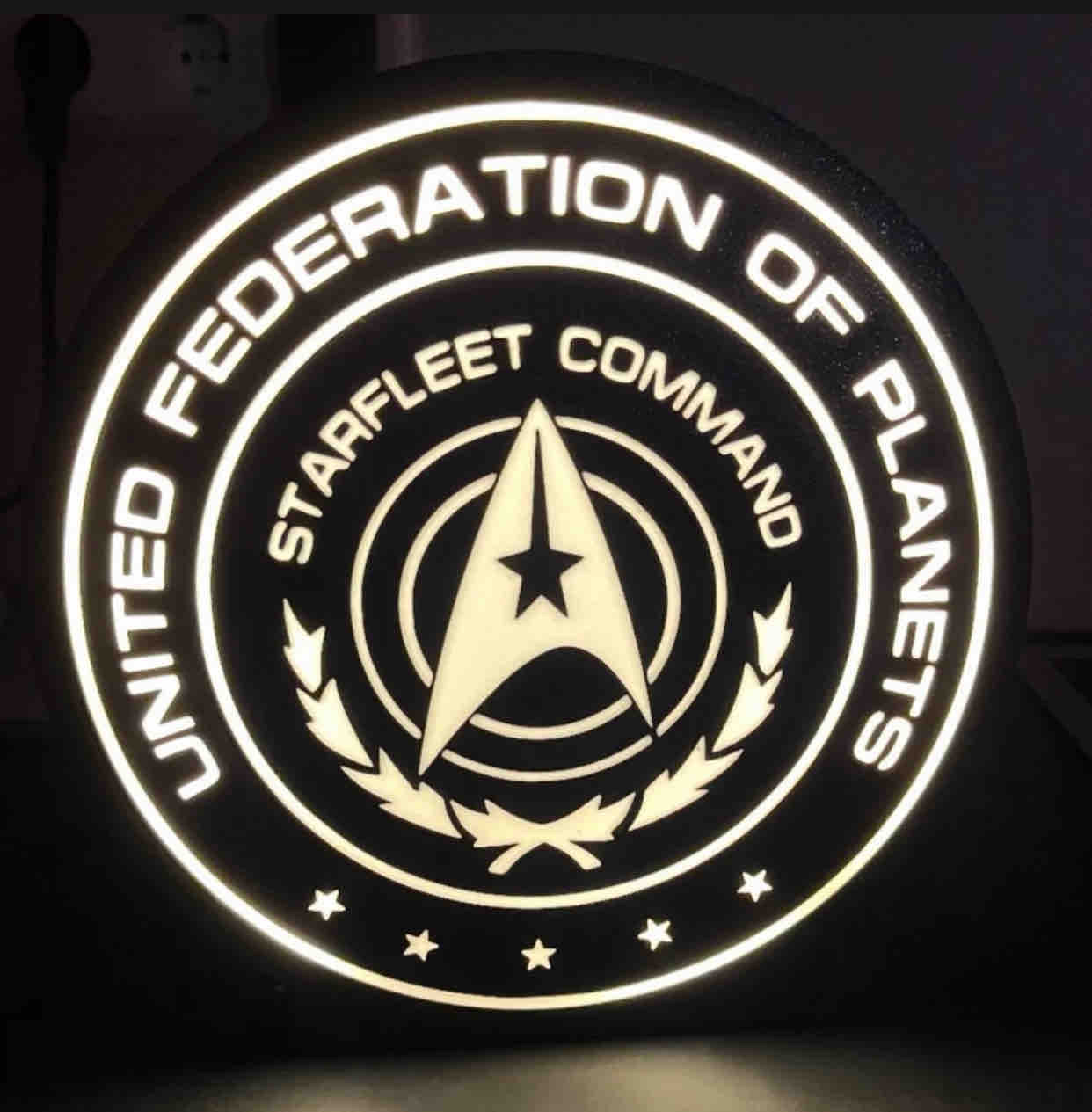 Star Trek Badge Logo Light Box 3D Printed LED Lamp Neon Sign | Inspire ...