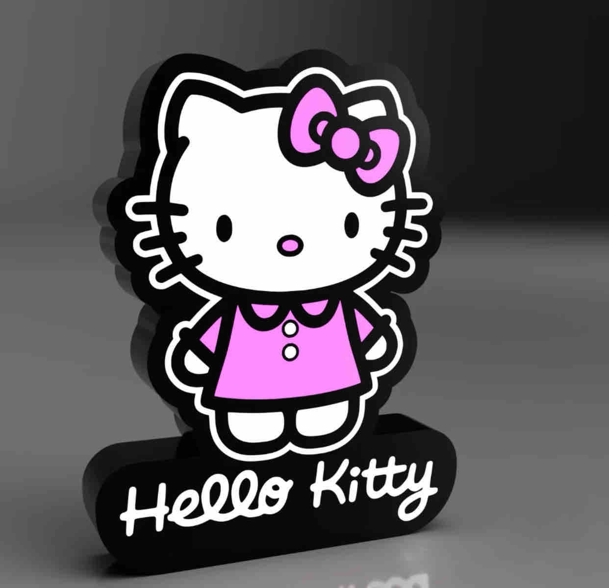 Hello Kitty Light Box 3D Printed LED Lamp Neon Sign For Chil | Inspire ...
