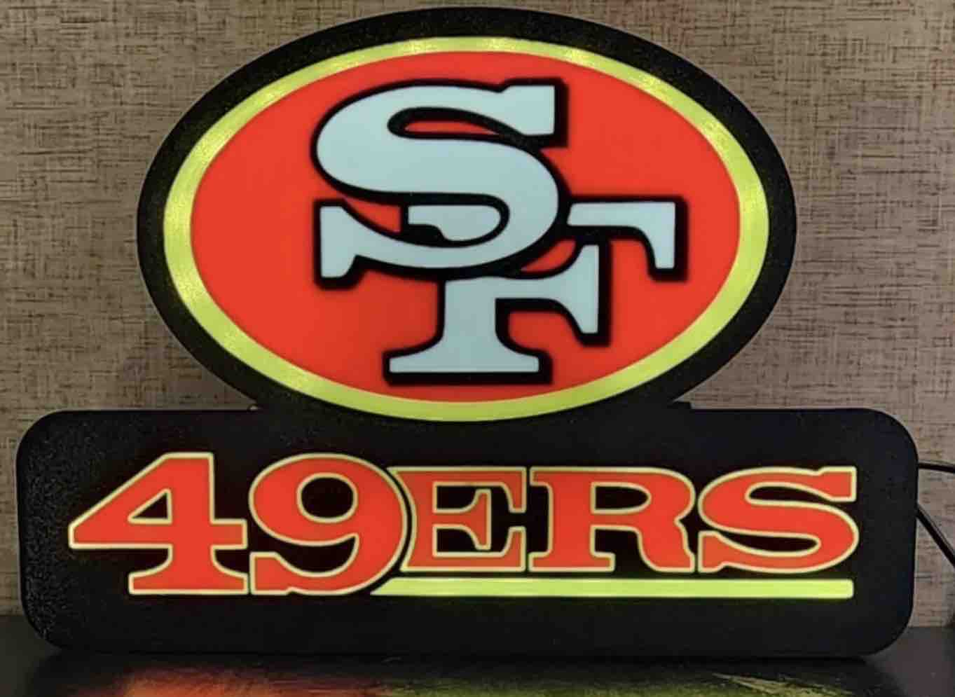 San Francisco 49ers Logo Light Box 3D Printed LED Lamp Neon | Inspire ...