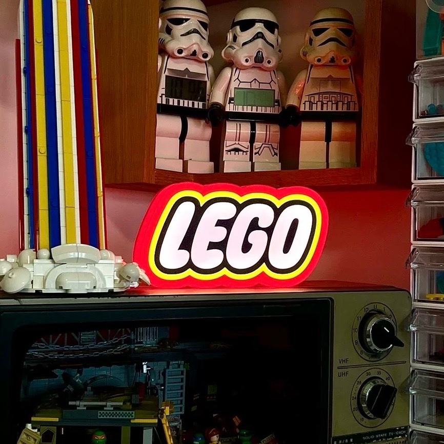 LEGO Logo Light Box 3D Printed LED Lamp Neon Sign For Man Ca | Inspire ...
