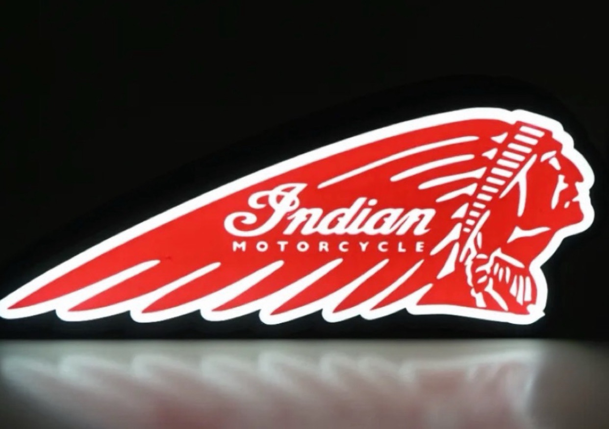 Indian Motorcycle Logo Light Box 3D Printed LED Lamp Neon Si | Inspire ...