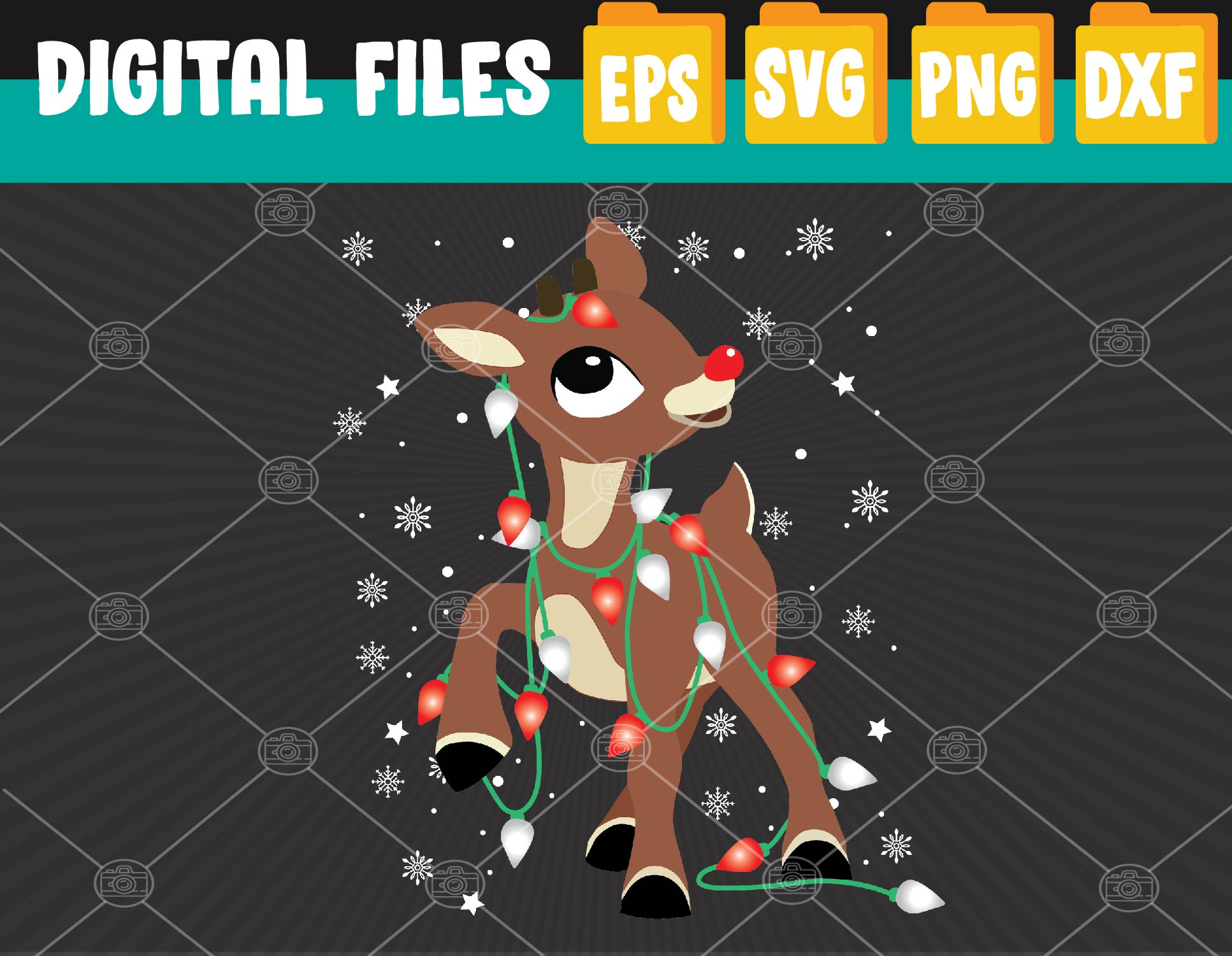 Rudolph The Red Nose Reindeer Svg, Eps, Png, Dxf, Digital Do | Inspire ...