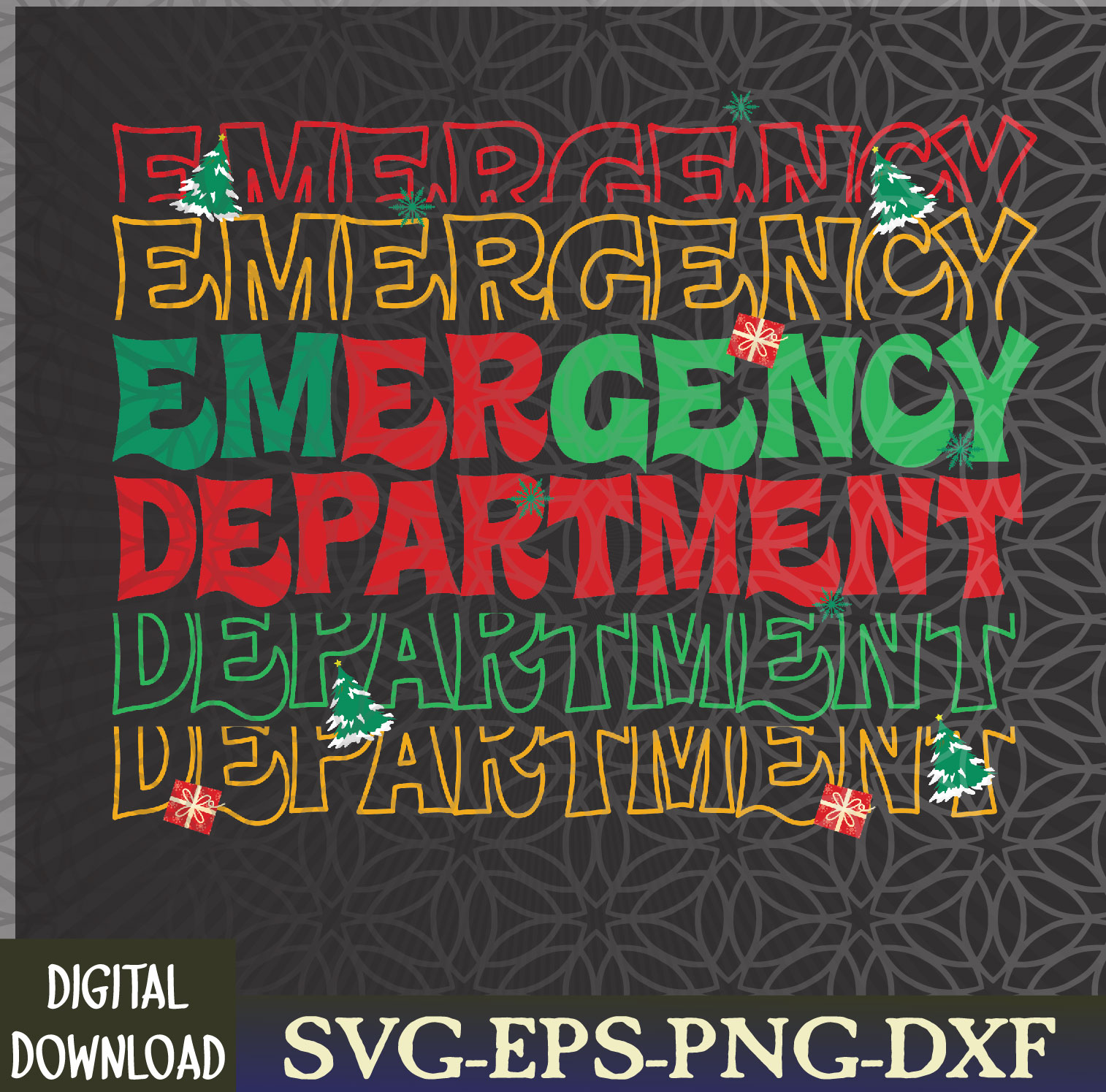 Emergency Department Christmas ED Er Nurse Crew Svg, Eps, Pn | Inspire ...