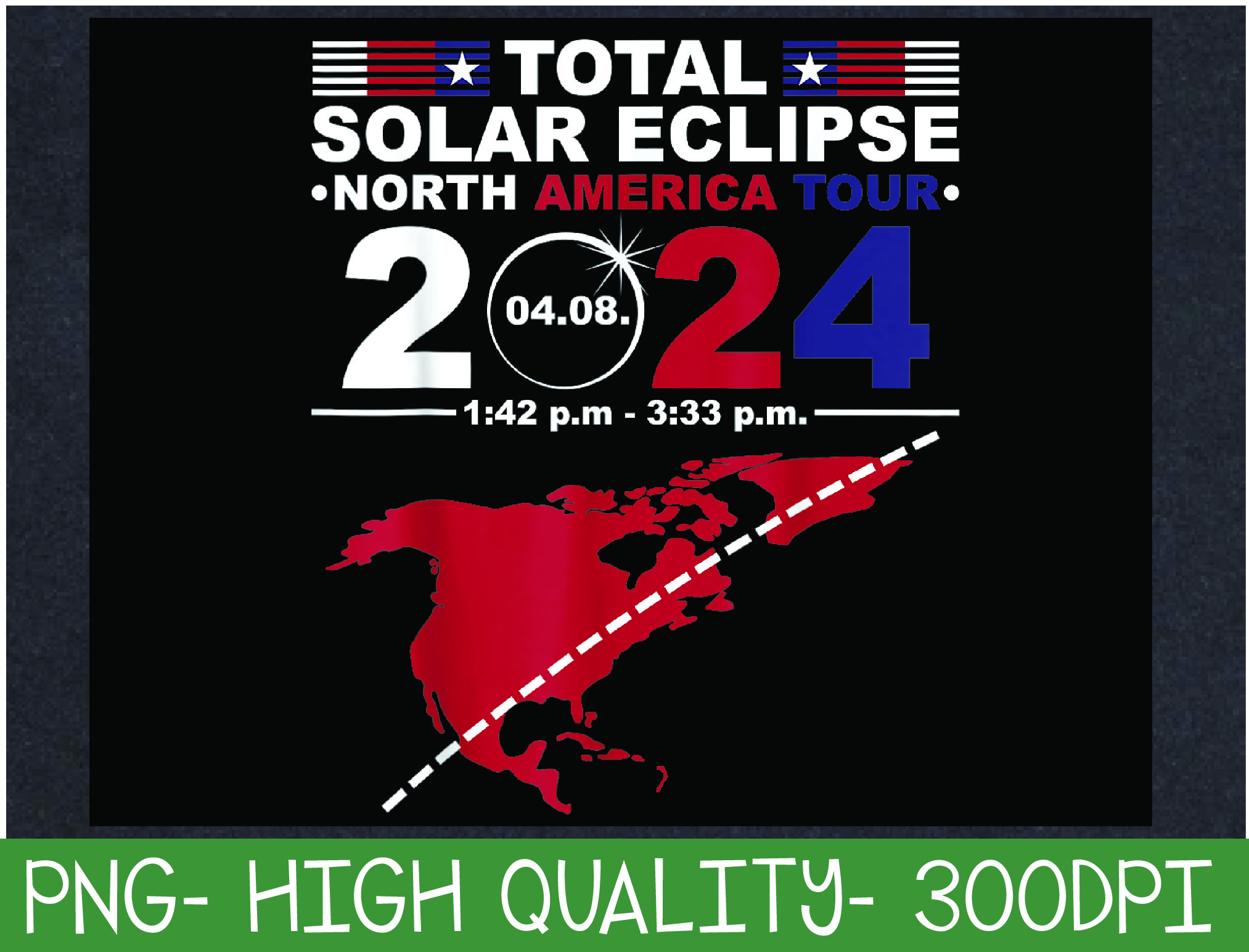 2024 Total Solar-Eclipse April 8 Path Of The Eclipse PNG Dig - Inspire ...