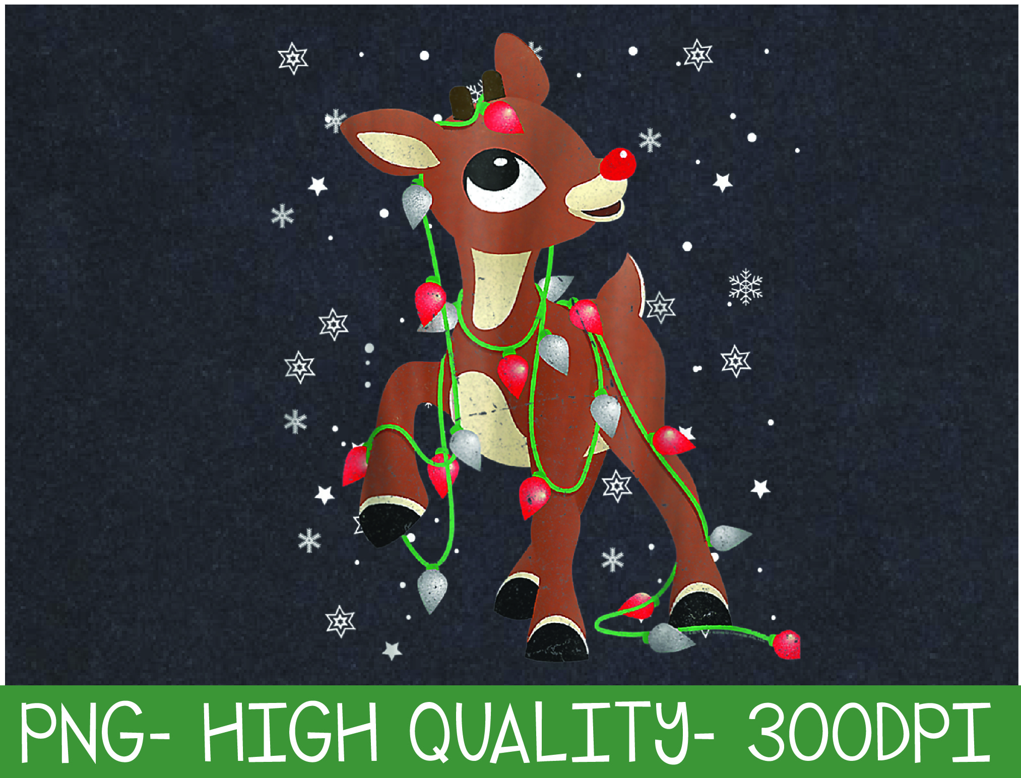 Rudolph The Red Nose Reindeer Christmas PNG Digital Download | Inspire ...