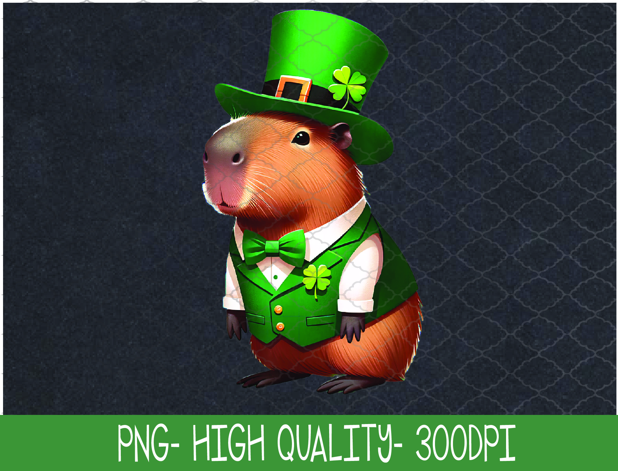 St. Patricks Day Capybara Leprechaun PNG Digital Download | Inspire Uplift