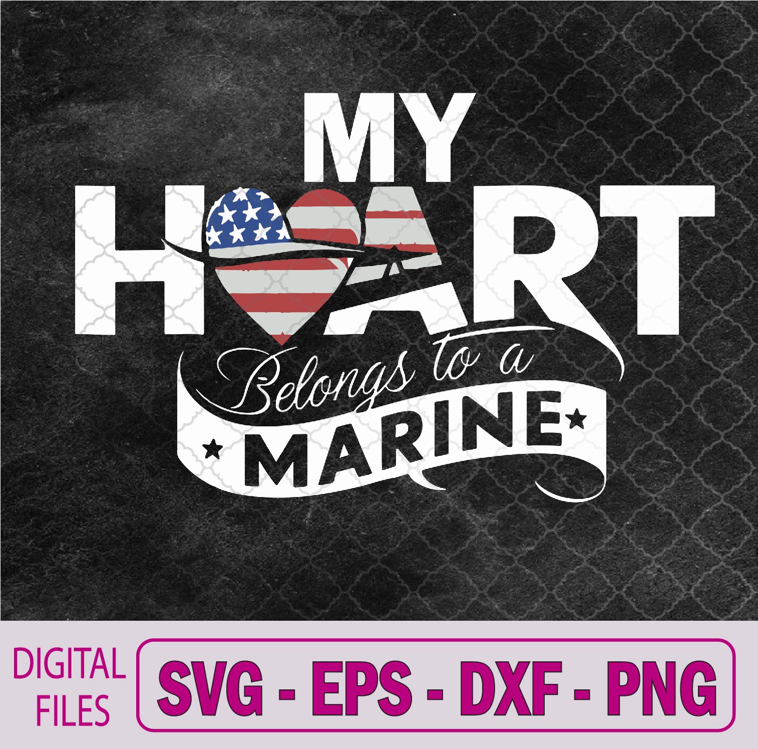 My Heart Belongs To A Marine Svg, Png, Digital Download | Inspire Uplift