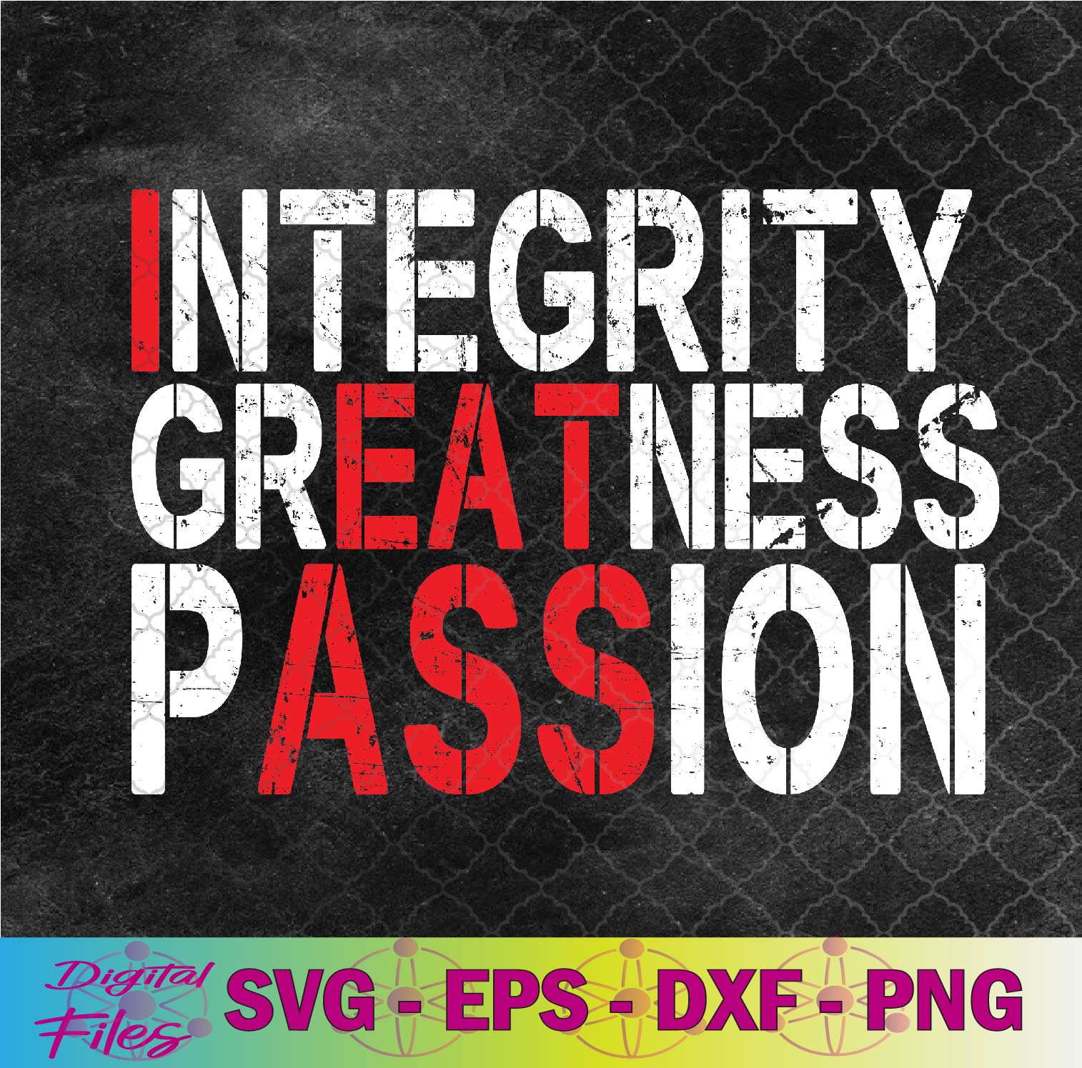 Funny Integrity Greatness Passion Svg, Png, Digital Download | Inspire ...