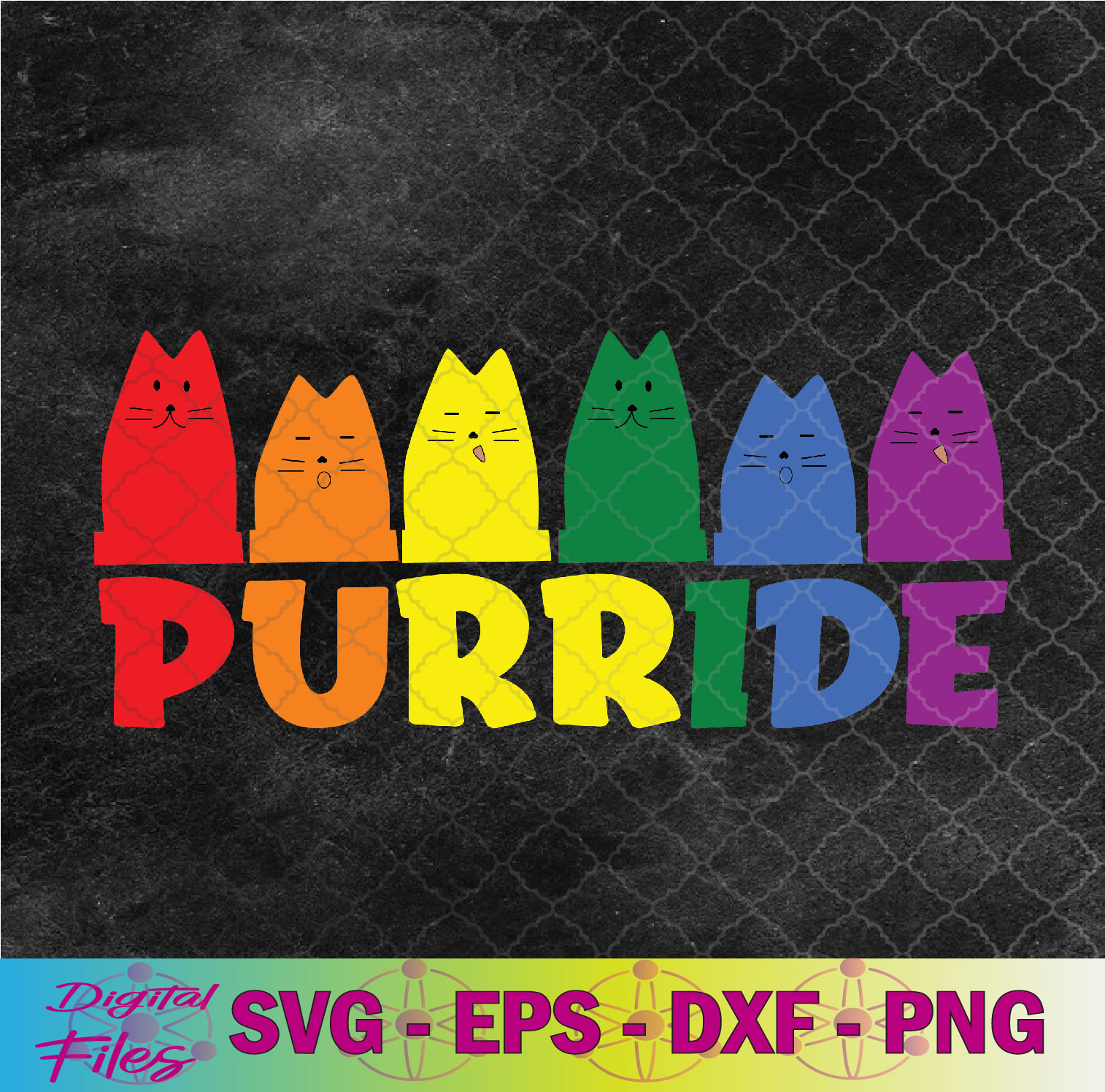 Lgbtq Cat Svg, Rainbow Purride Svg, Pride Cat Svg, Lgbt Anim | Inspire ...