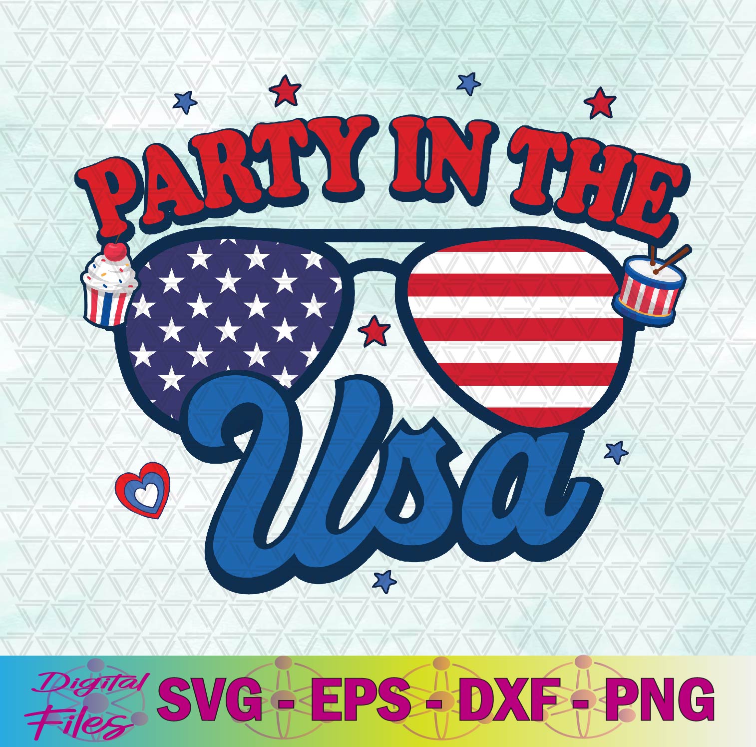 Party In the USA Sunglasses American Flag Happy 4th of July | Inspire ...