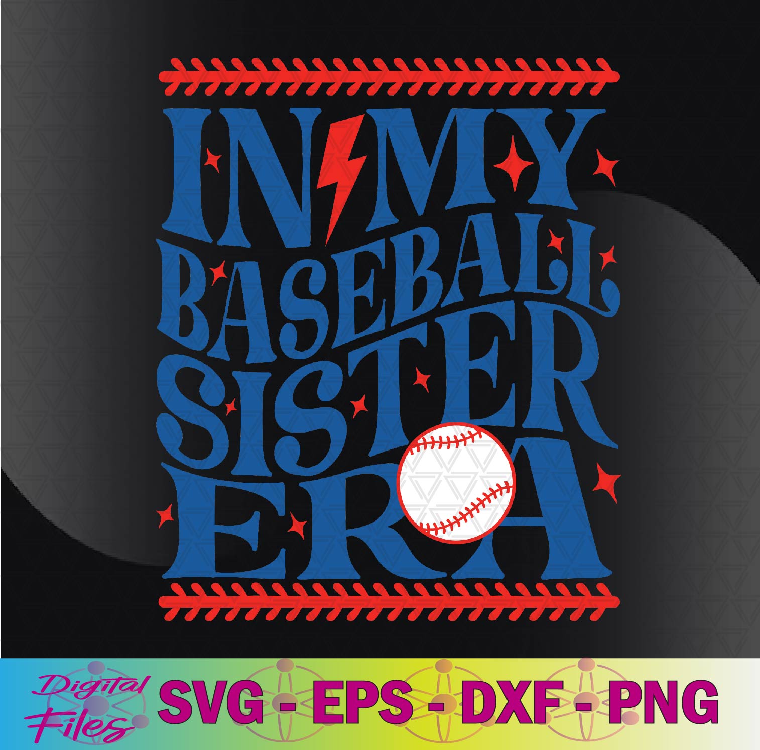 In My Baseball Sister Era Groovy Sister Baseball Svg Design | Inspire ...