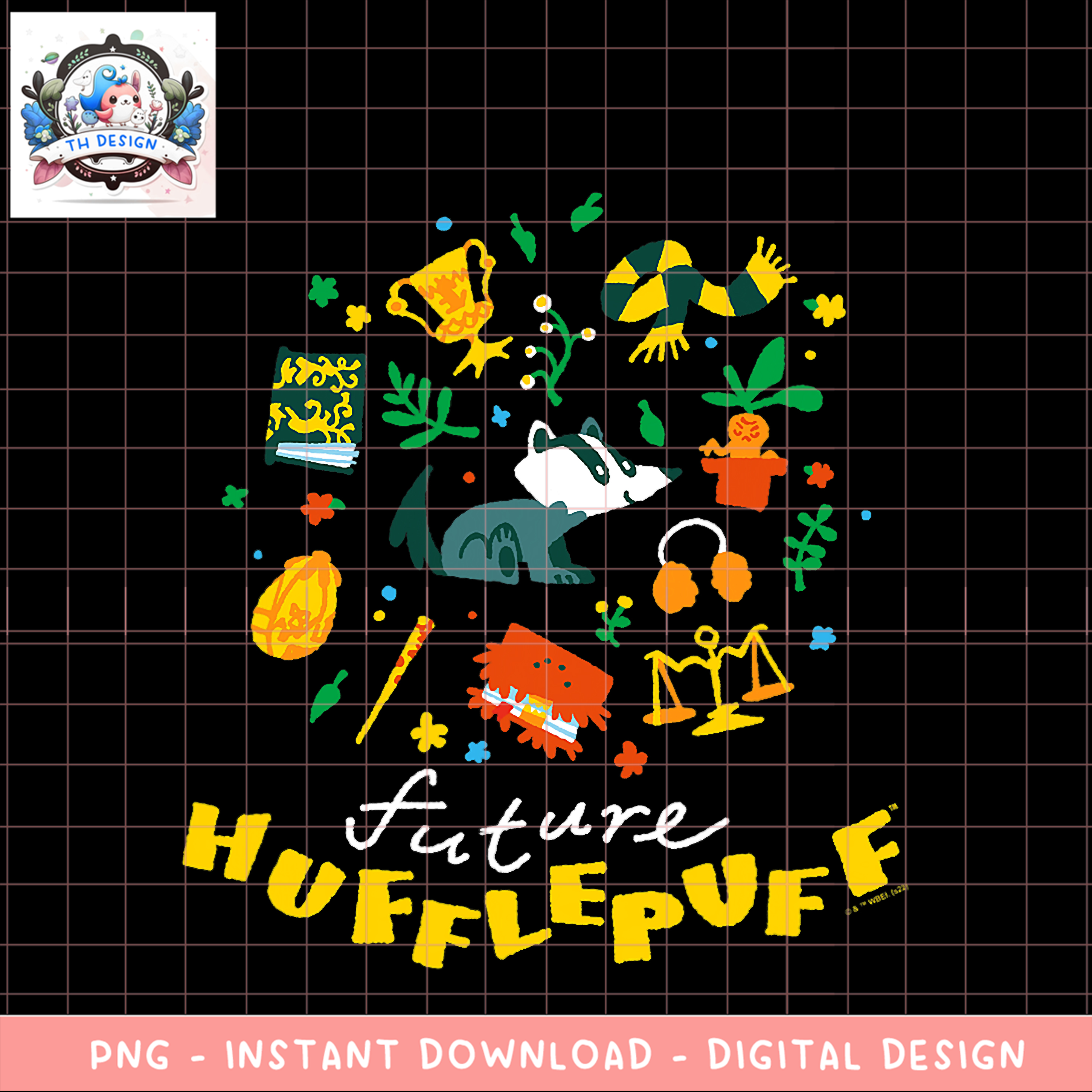 Harry Potter Deathly Hallows 2 Future Hufflepuff Doodle PNG | Inspire ...