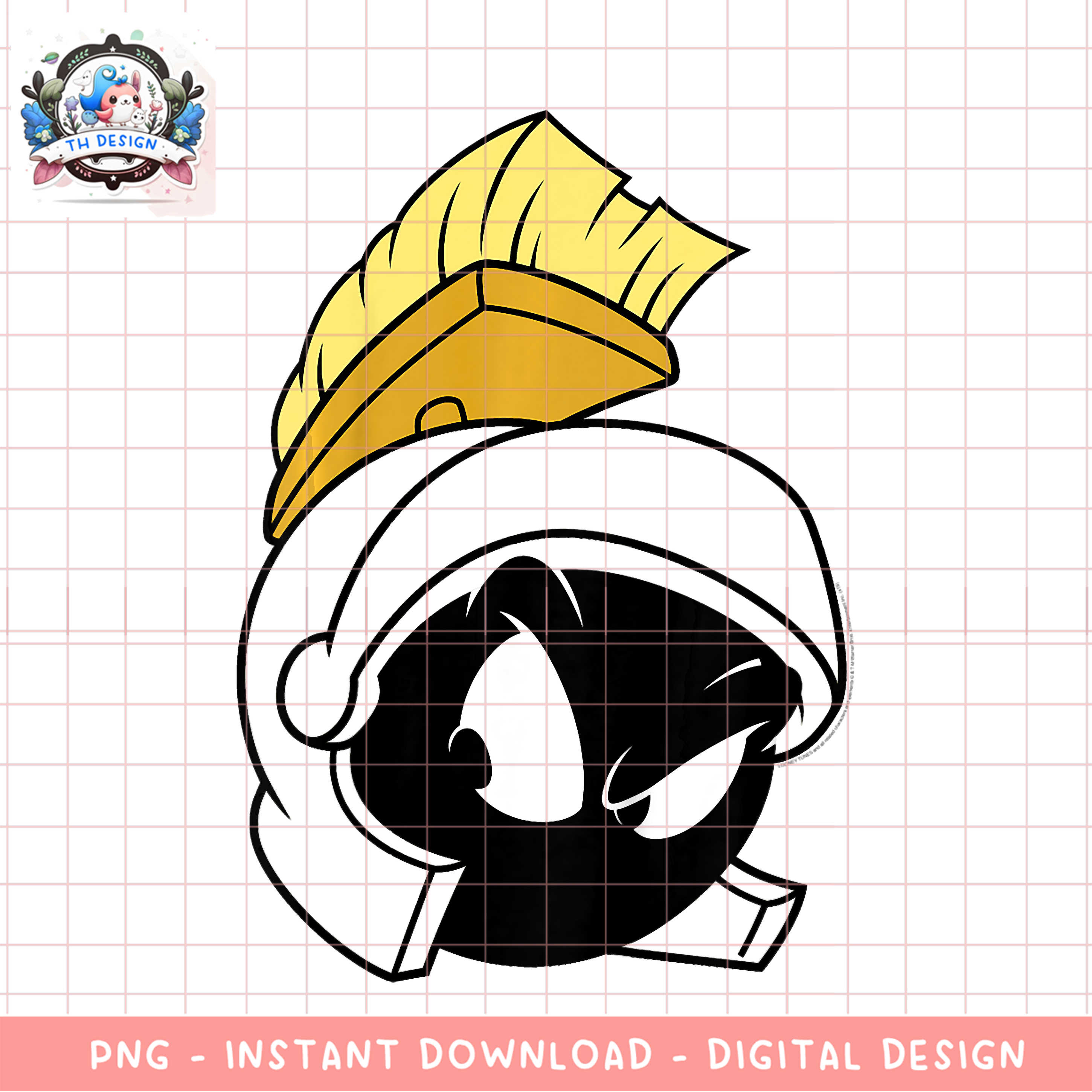 Kids Looney Tunes Marvin The Martian Attitude Big Face png, | Inspire ...