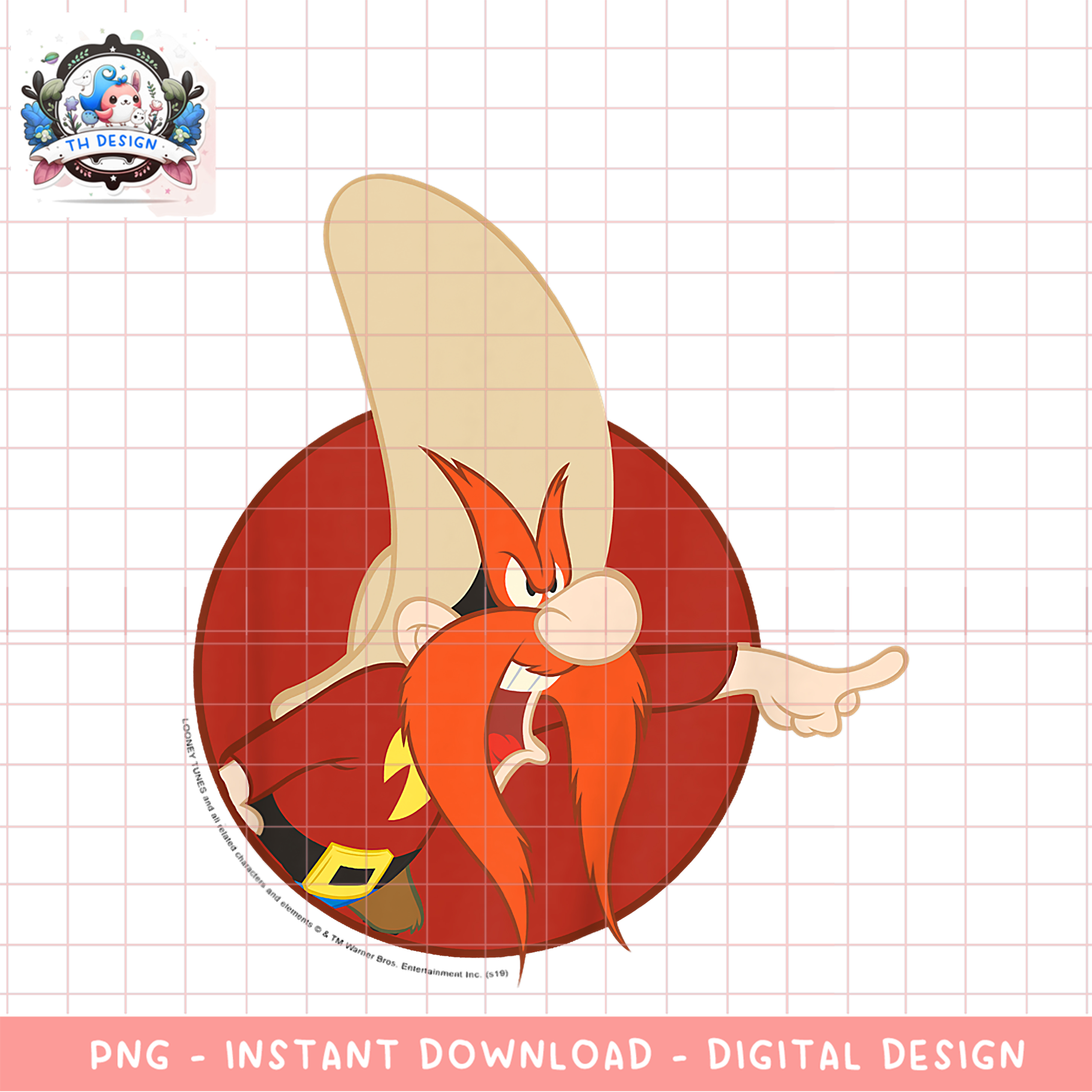 Kids Looney Tunes Yosemite Sam Red Circle Portrait png, digi | Inspire ...