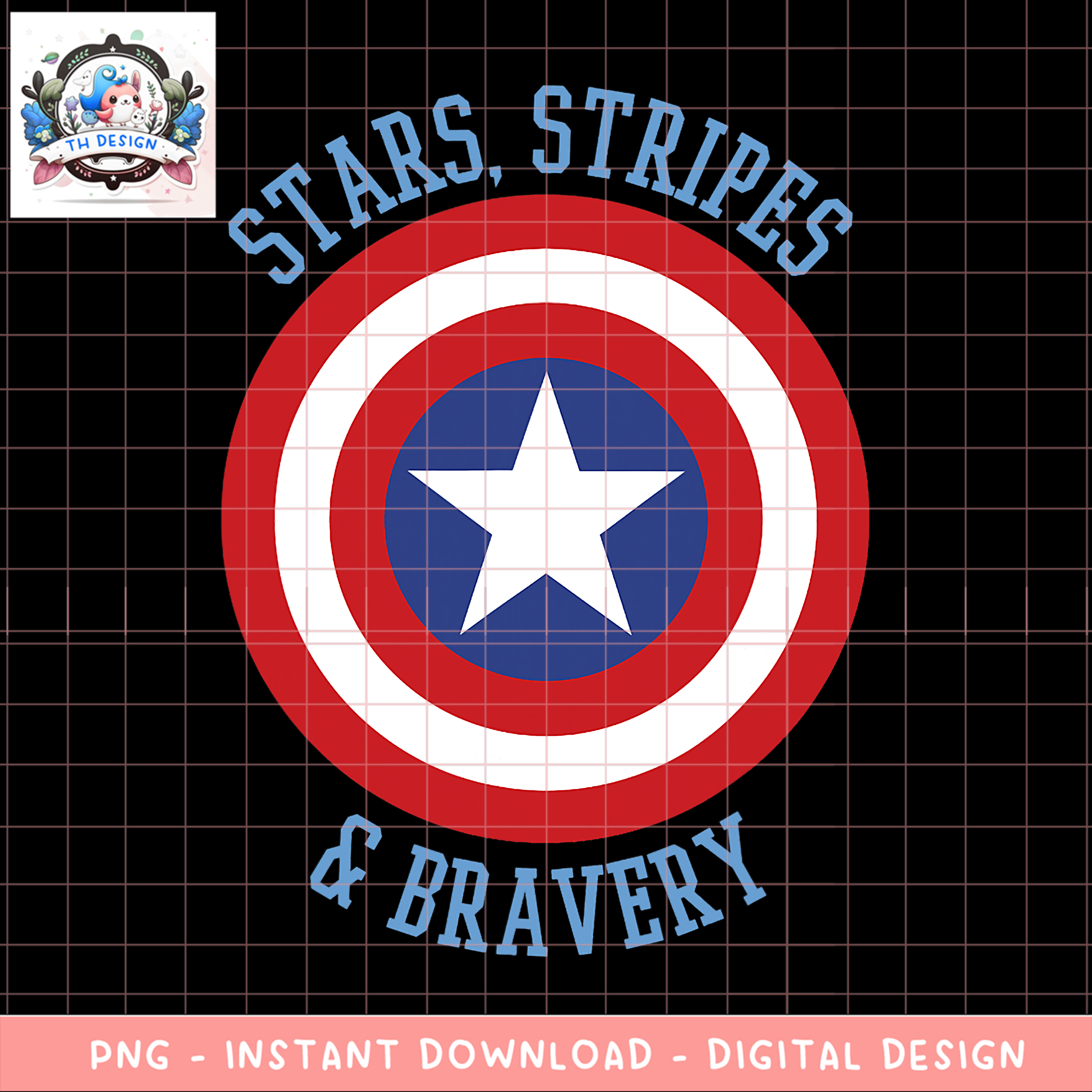 Marvel Captain America Stars Stripes Bravery Circle Shield p | Inspire ...