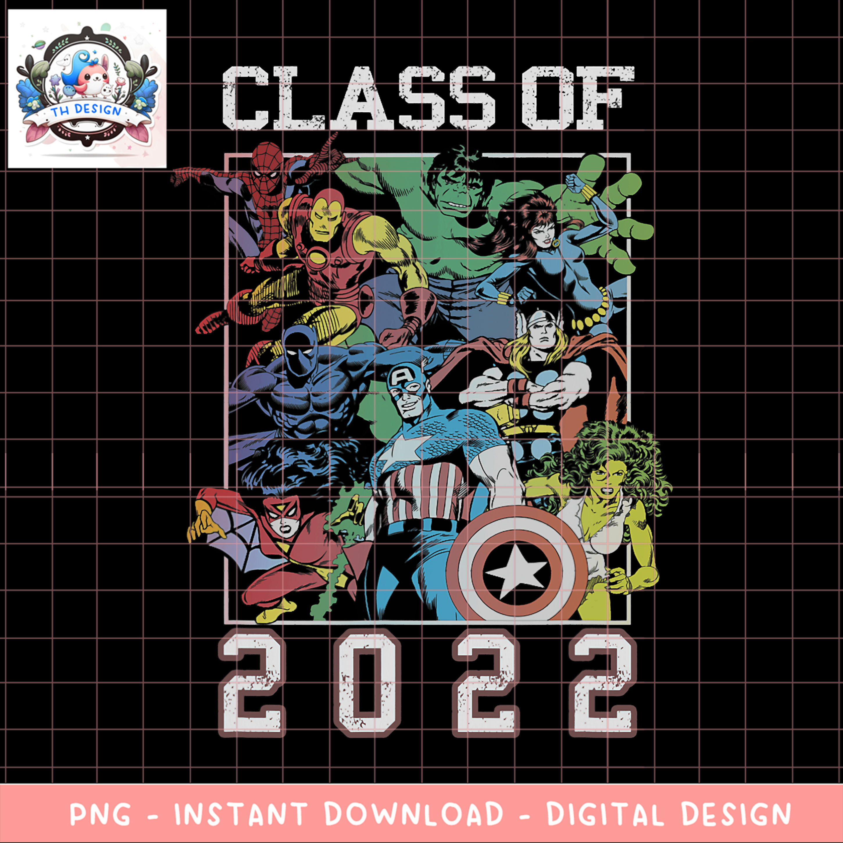 Marvel Class Of 2022 Graduation Hero Collage png, digital do - Inspire ...