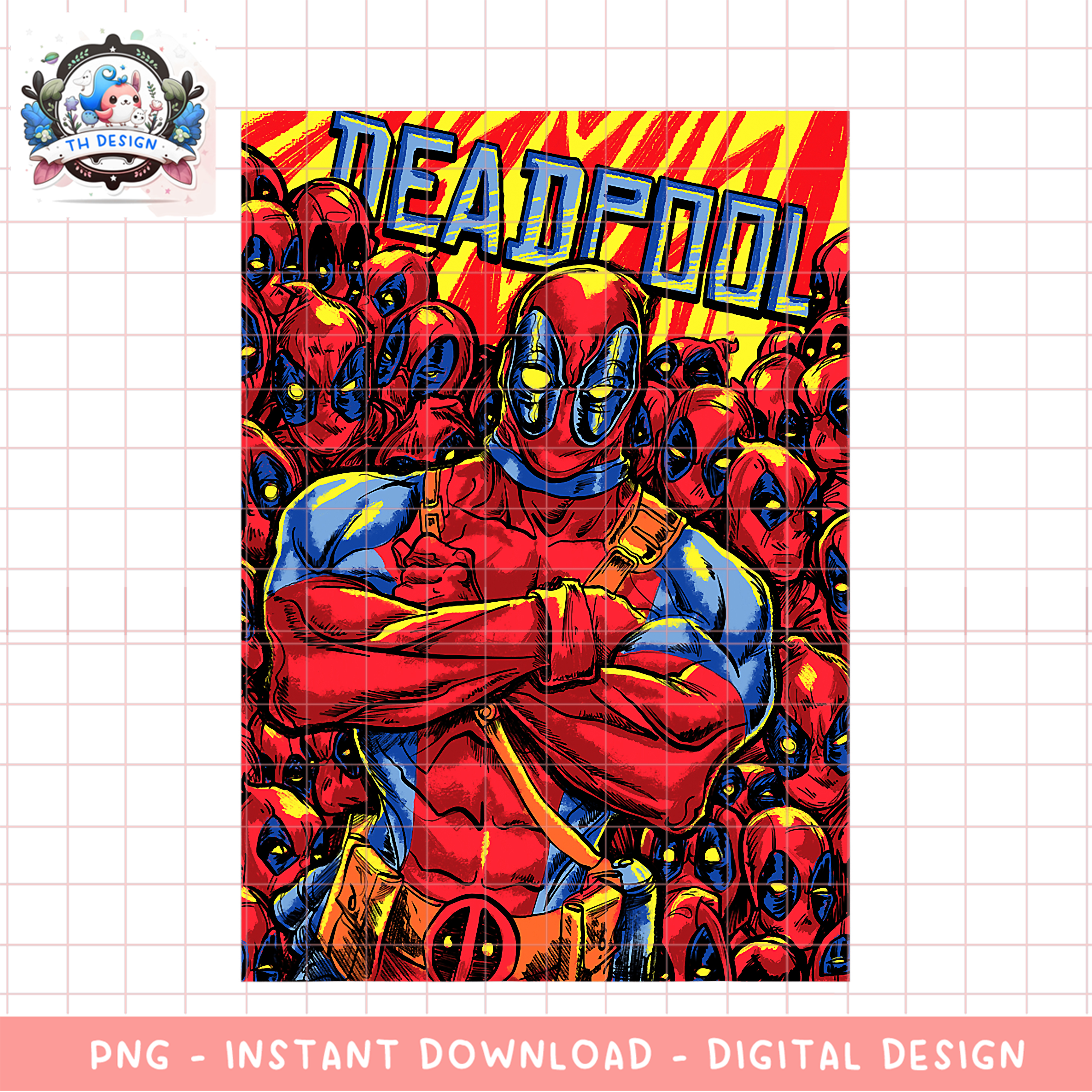 Marvel Deadpool Pool Of Deadpool Masks Graphic png, digital | Inspire ...