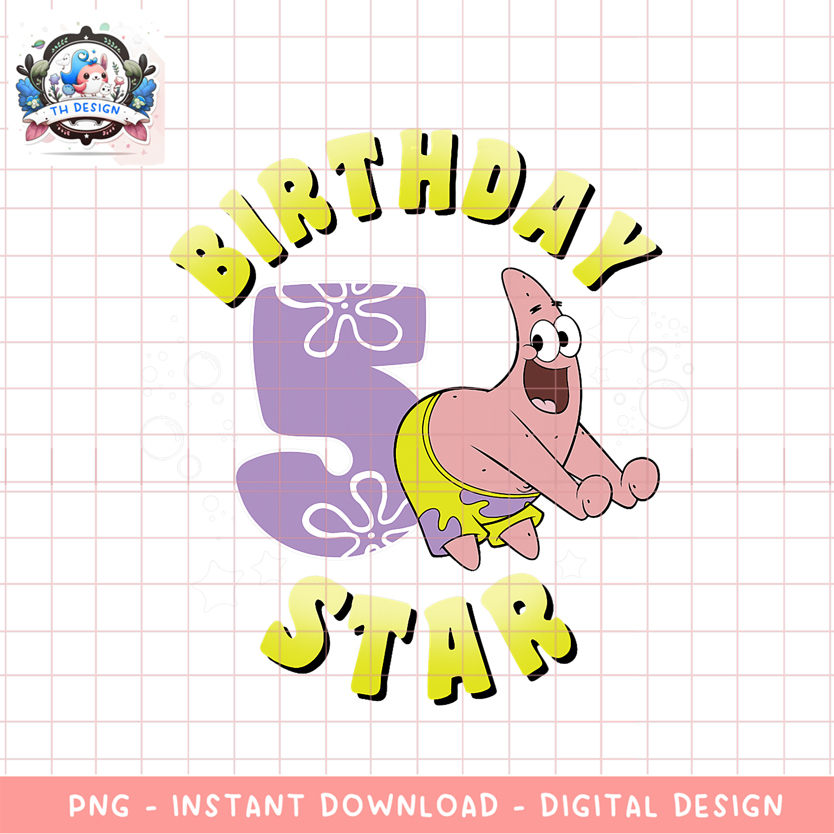 Nickelodeon SpongeBob SquarePants Patrick Birthday Star 5 pn | Inspire ...