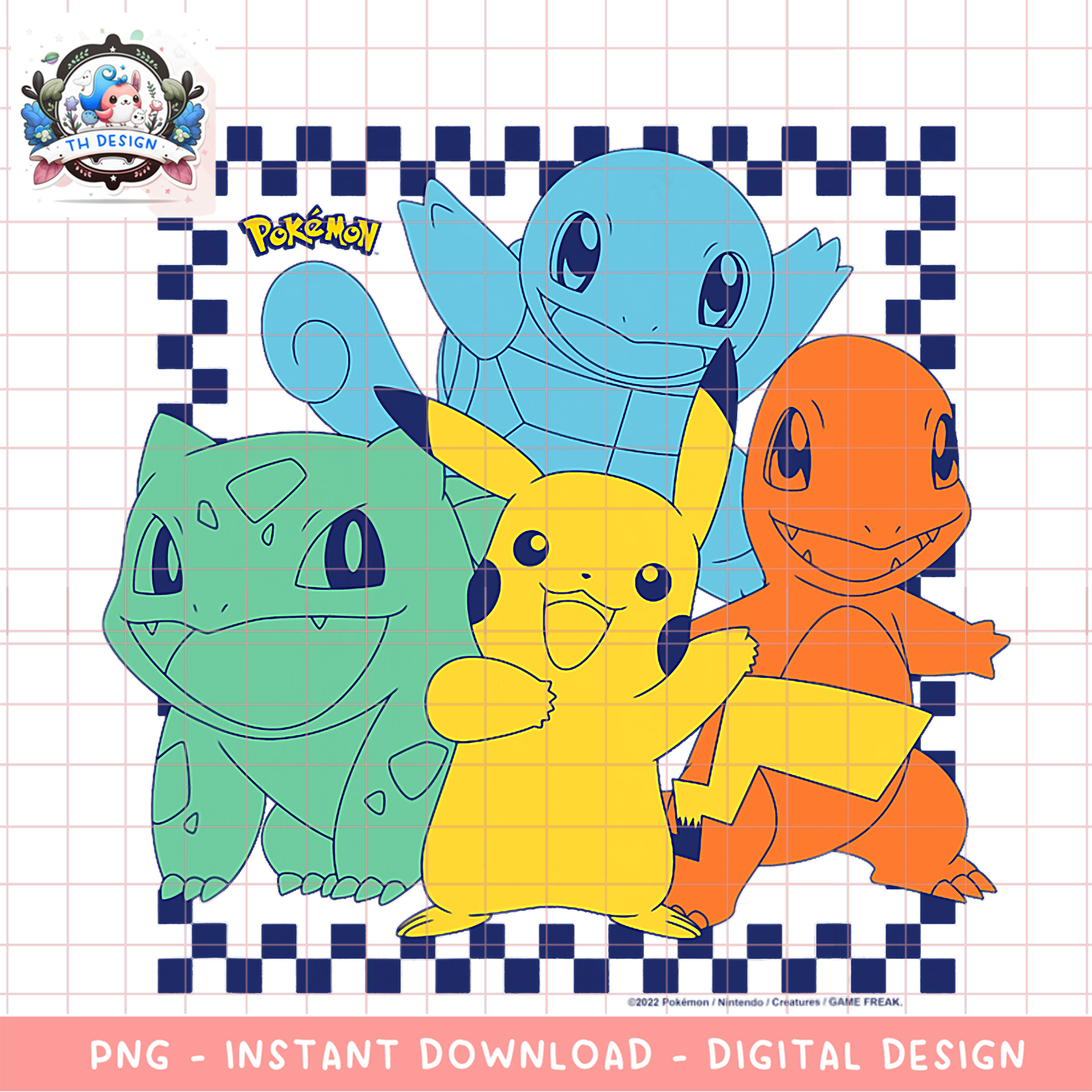 Pokemon - Group Checker Frame png, digital download, instan | Inspire ...