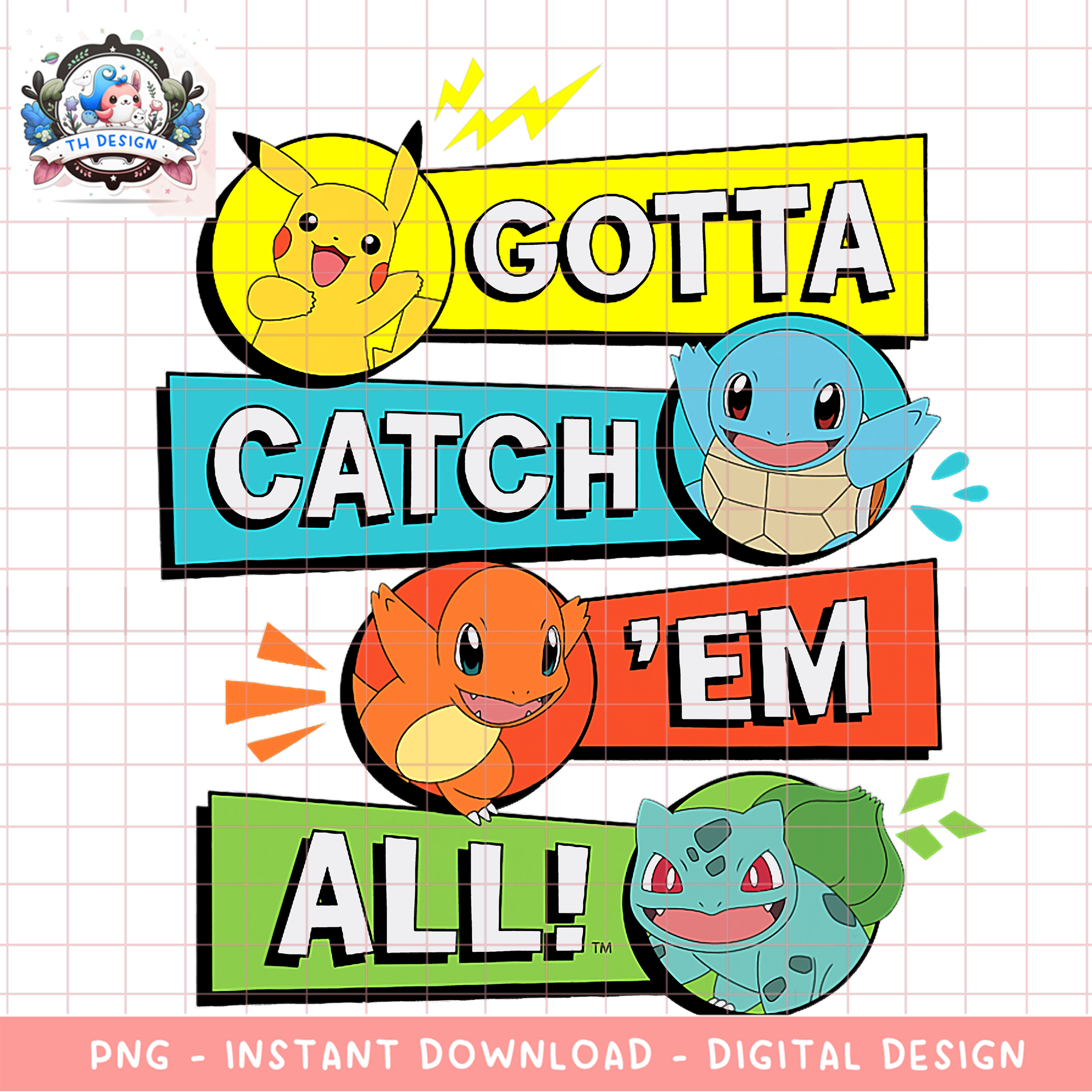 Pokemon - Partners Gotta Catch Em All! Grid png, digital do | Inspire ...