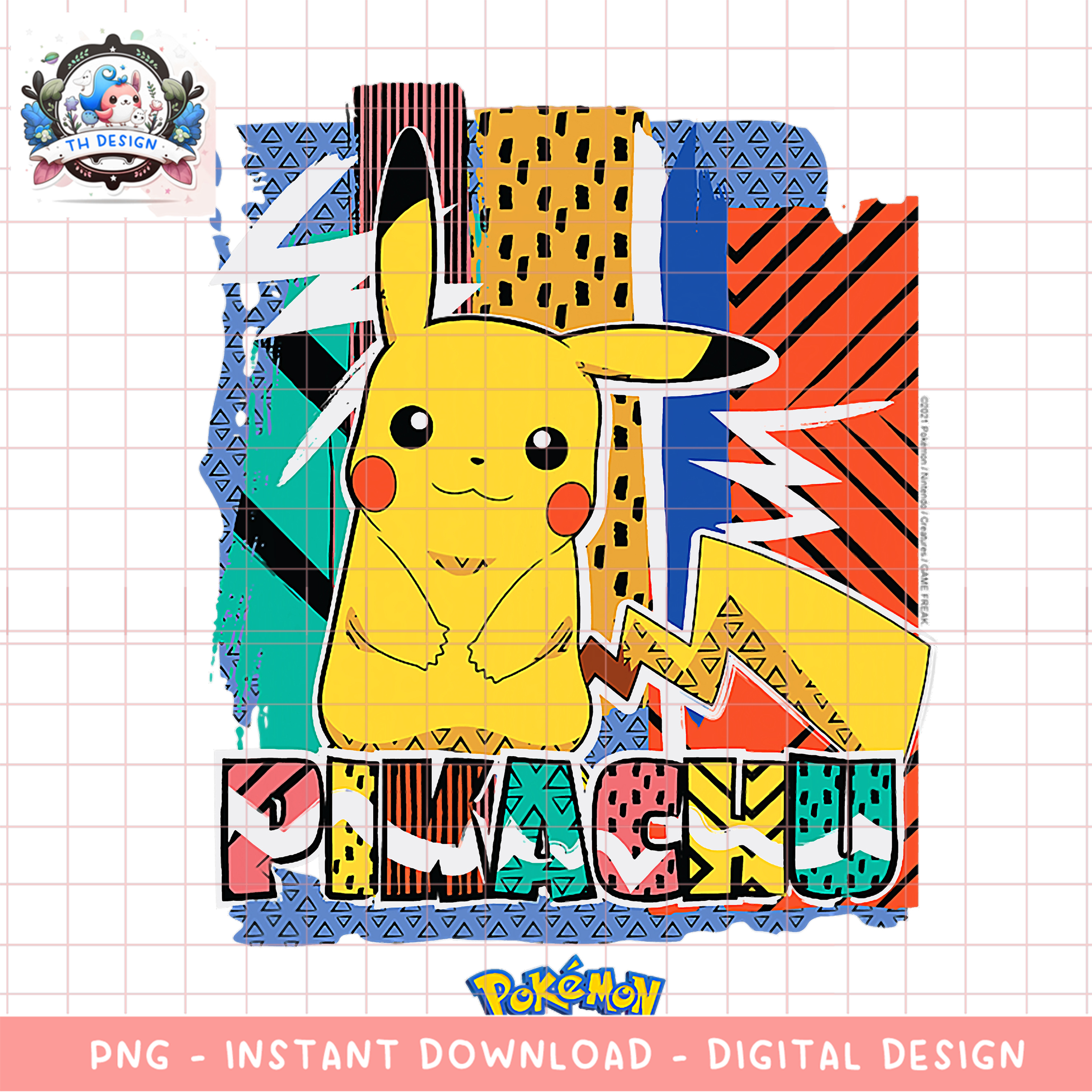 Pokemon - Pikachu Summer Pattern png, digital download, ins | Inspire ...