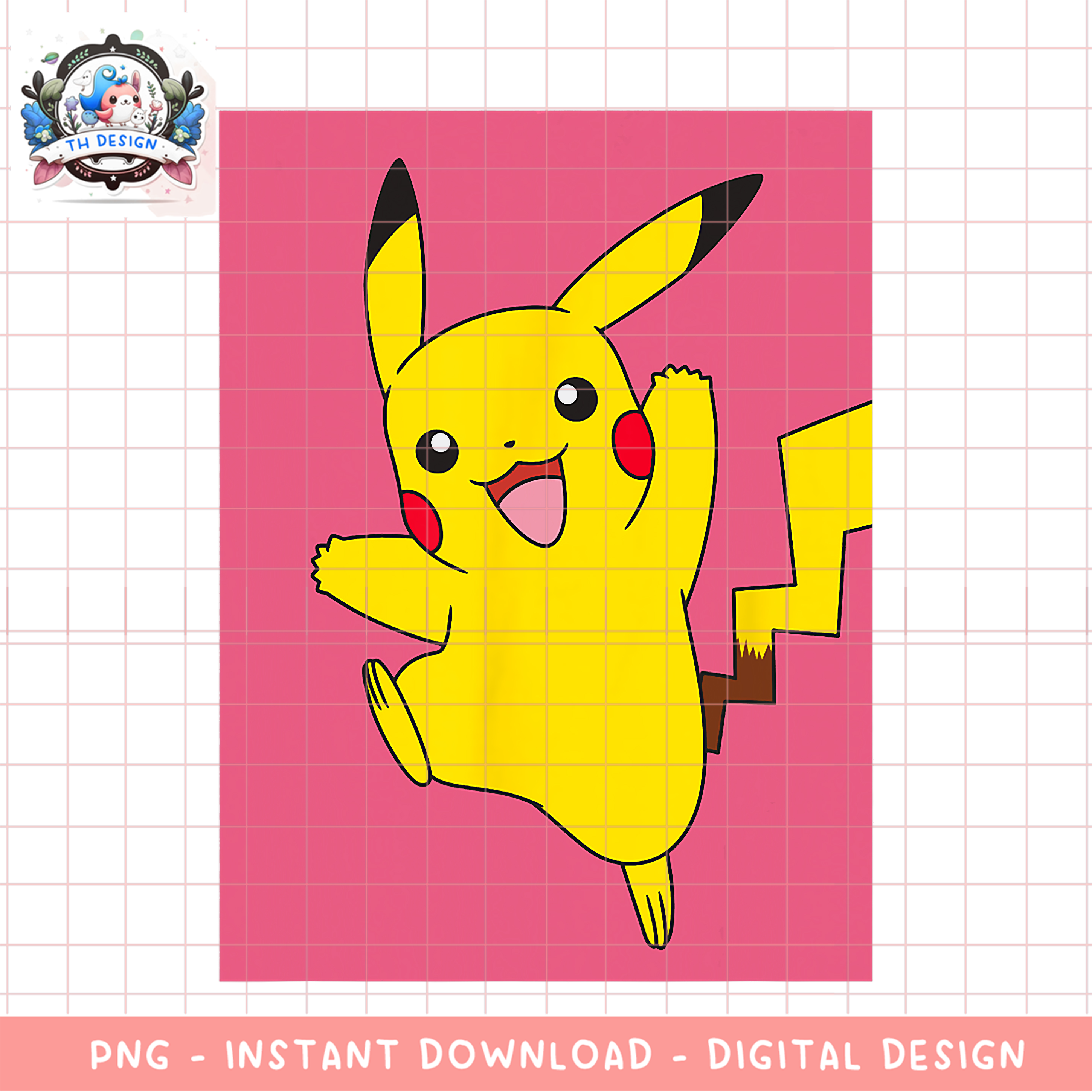 Pokemon Happy Pikachu Jump Pose Box Up png, digital downloa | Inspire ...