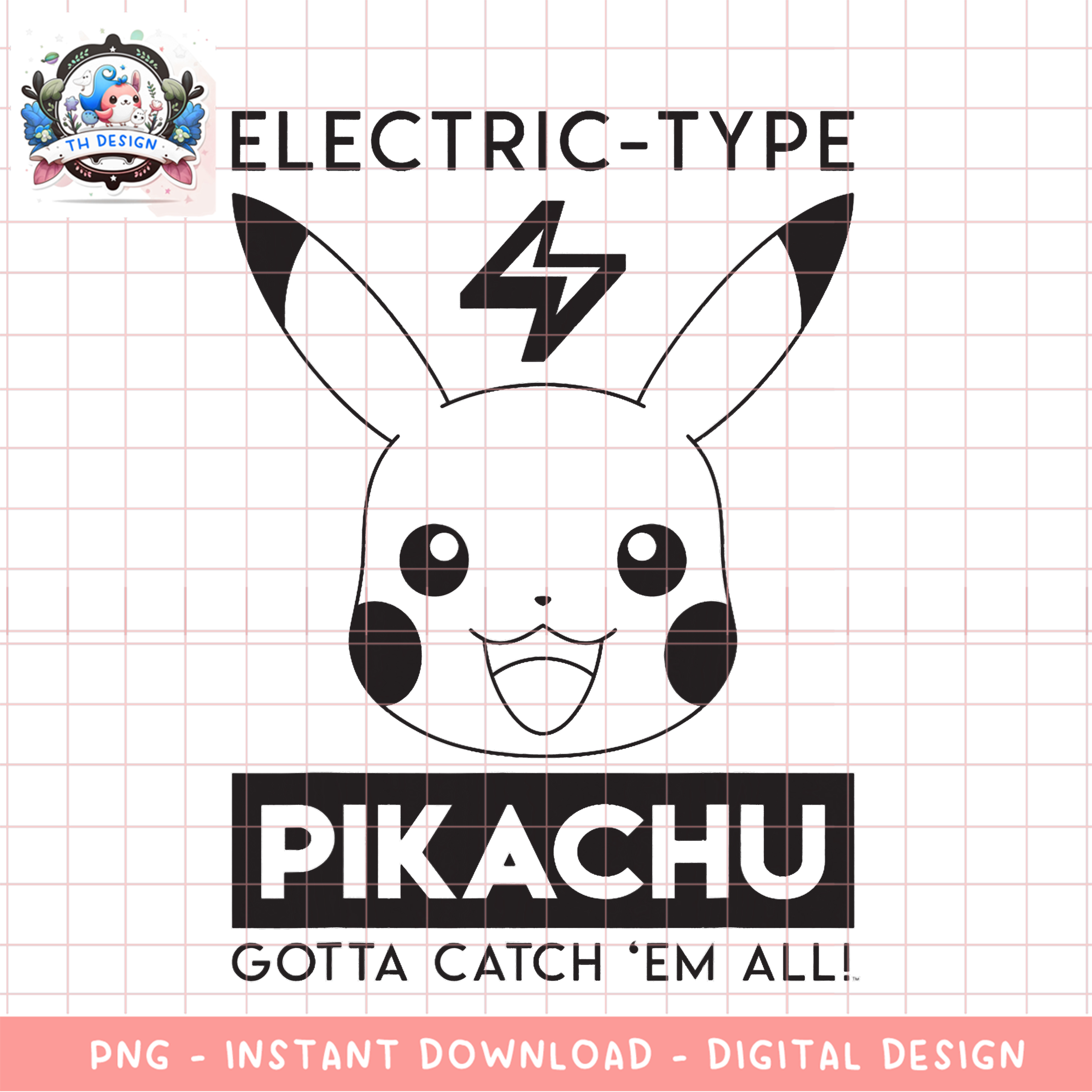 Pokemon Pikachu Electric Type png, digital download, instan | Inspire ...
