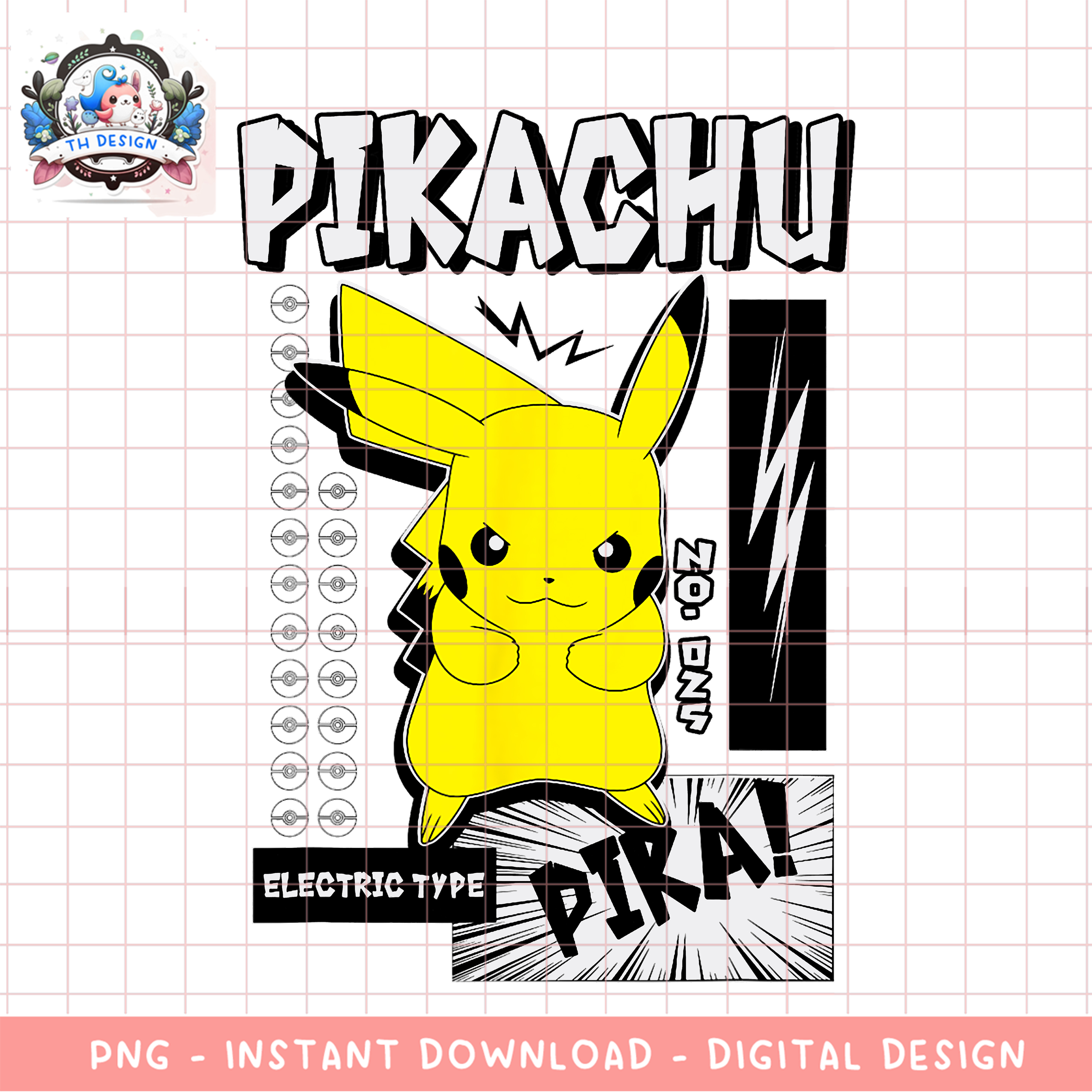 Pokemon Pikachu Pika Electric png, digital download, instan | Inspire ...