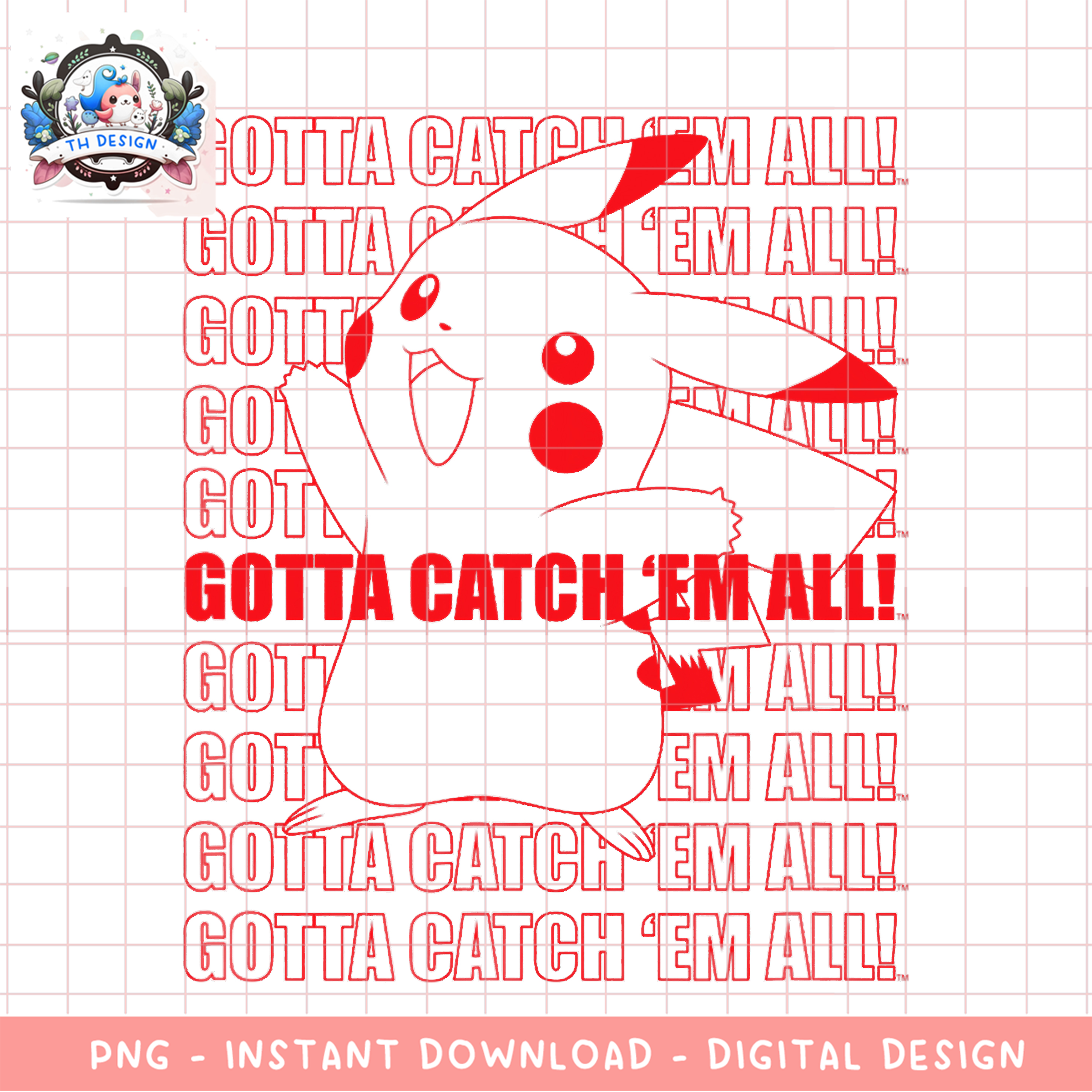 Pokemon Christmas Catch Em All - Thank You png, digital down | Inspire ...